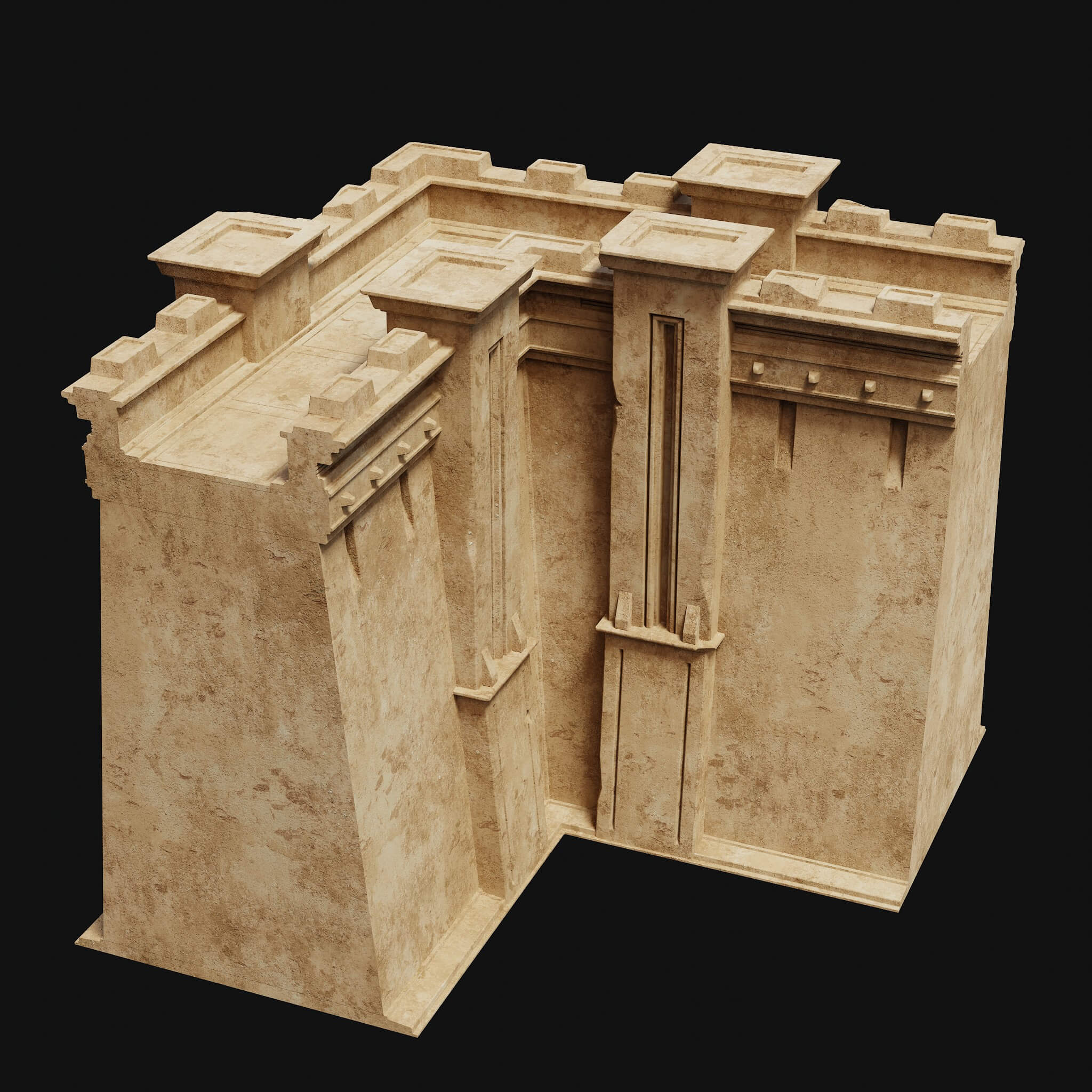 Ancient Walls Builder Wall Ruin Collection - 3D Model by Enterables