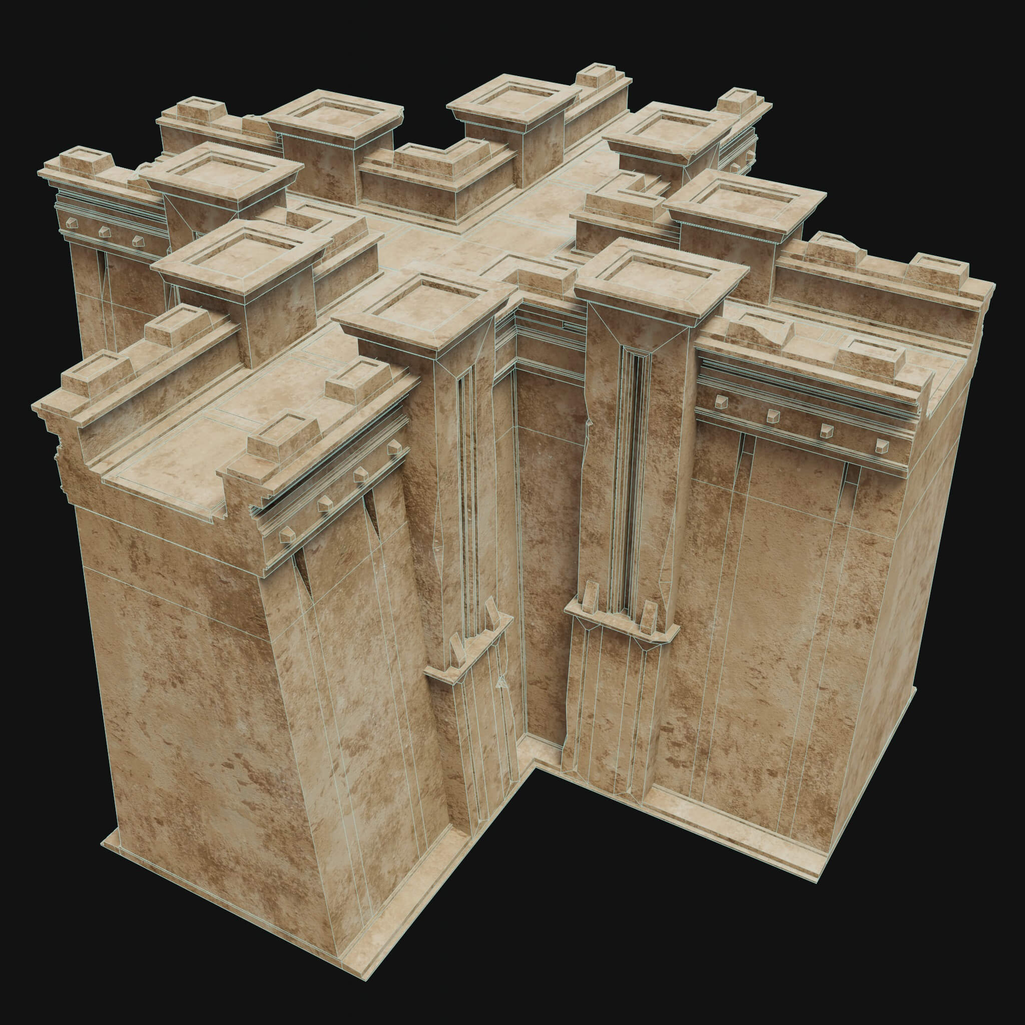 Ancient Walls Builder Wall Ruin Collection - 3D Model by Enterables