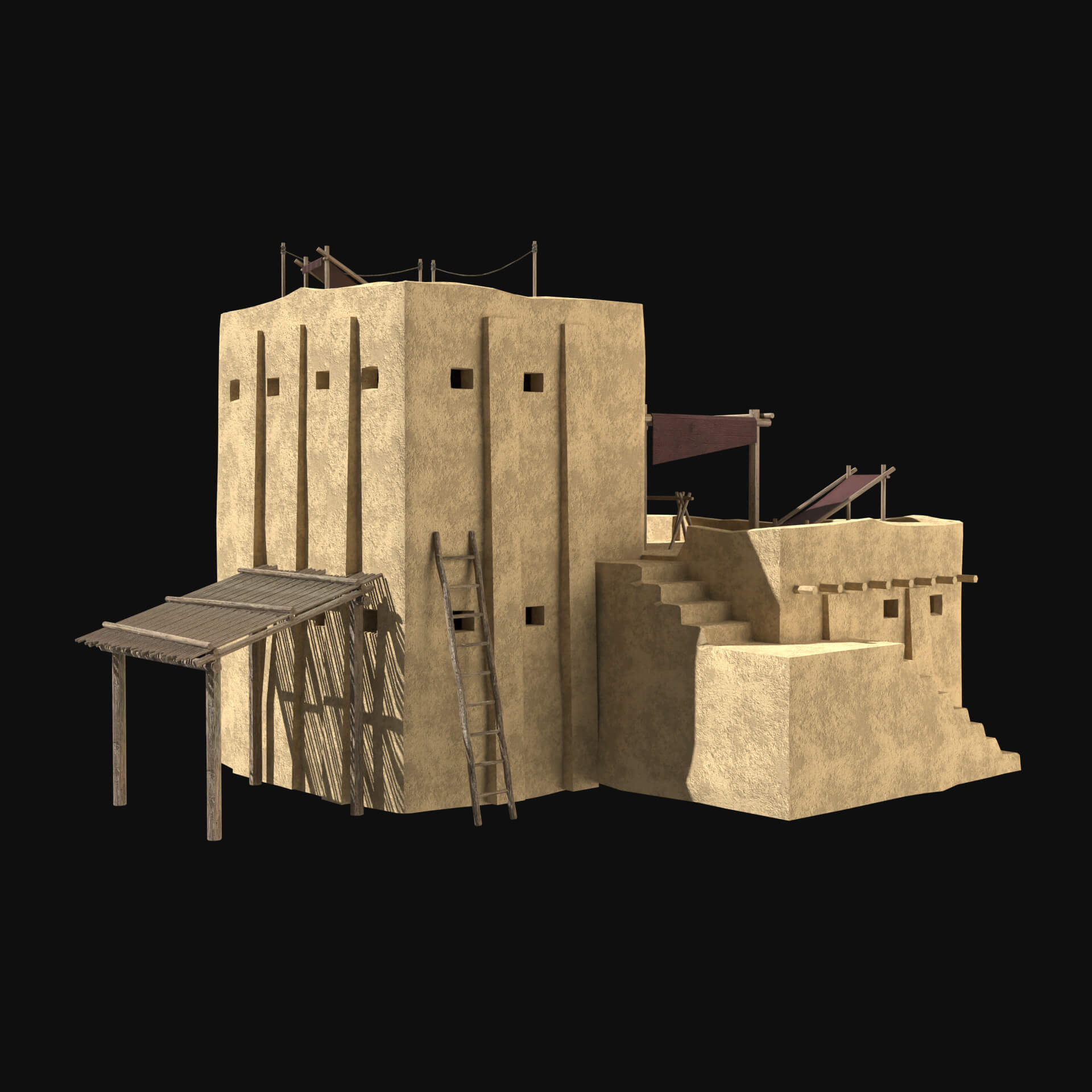 Arab Desert Ancient House Collection - 3D Model by Enterables