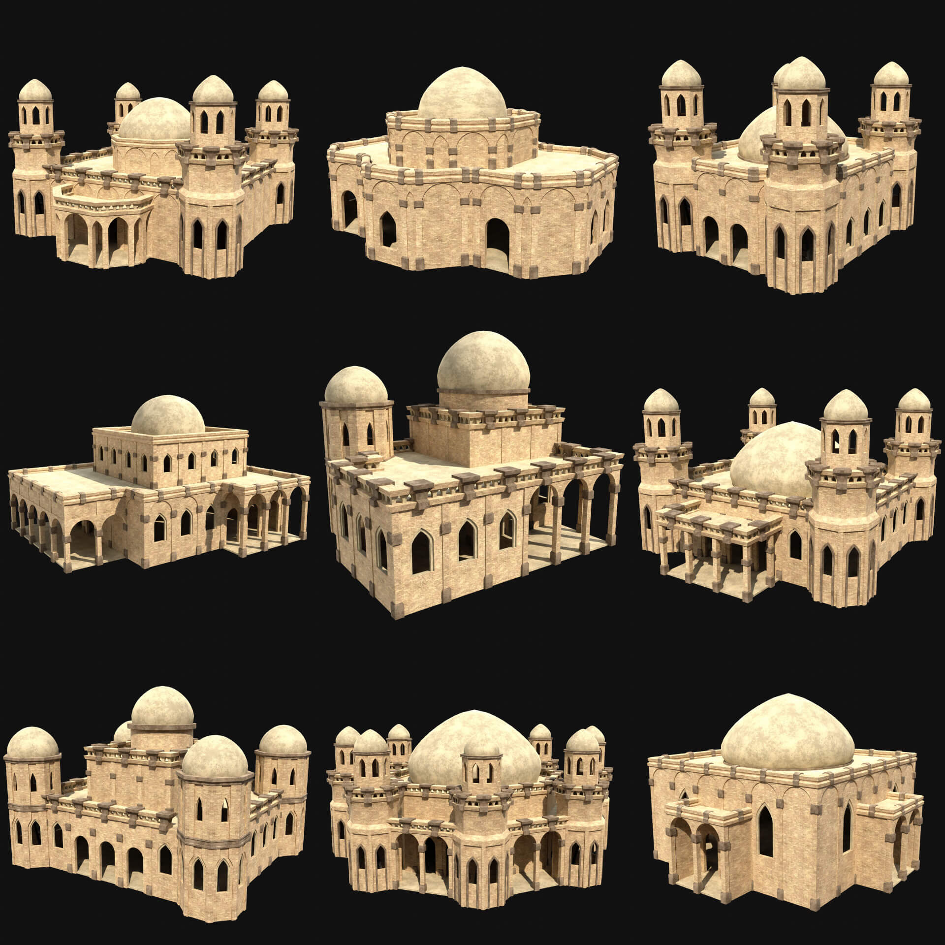 Arab Temple Church Desert Collection - 3D Model by Enterables