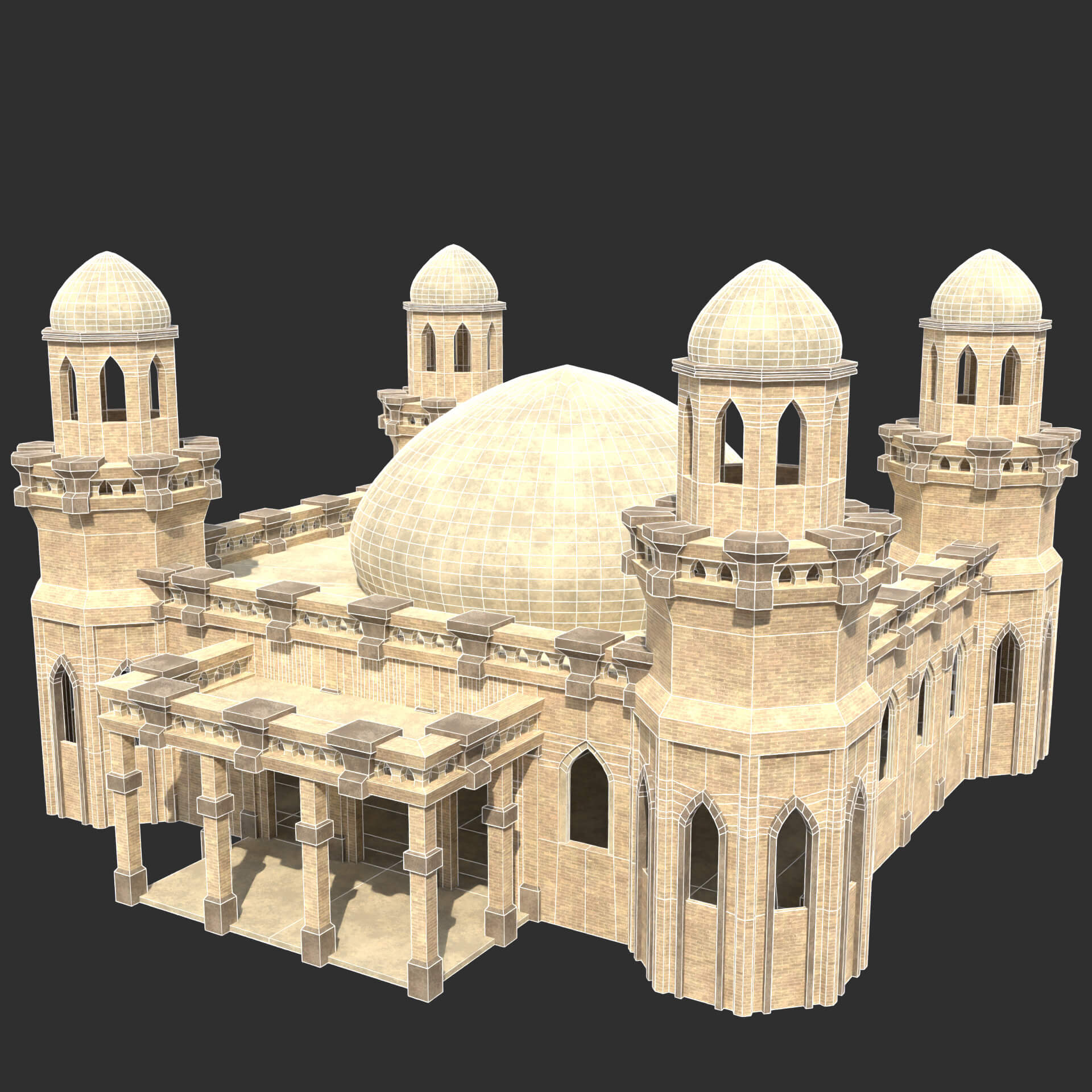 Arab Temple Church Desert Collection - 3D Model by Enterables