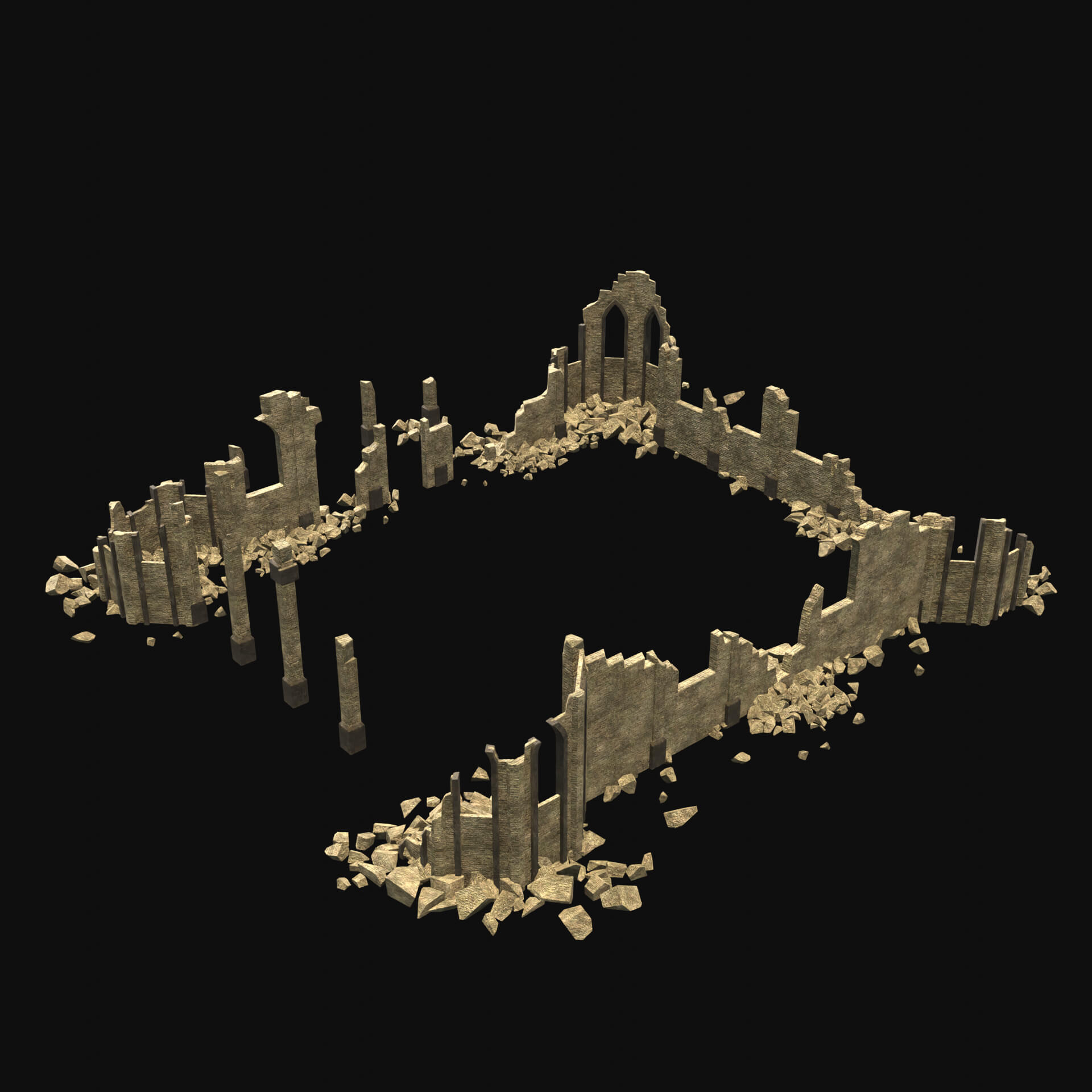 Arabic Church Ruins Desert Debris Collection - 3D Model by Enterables