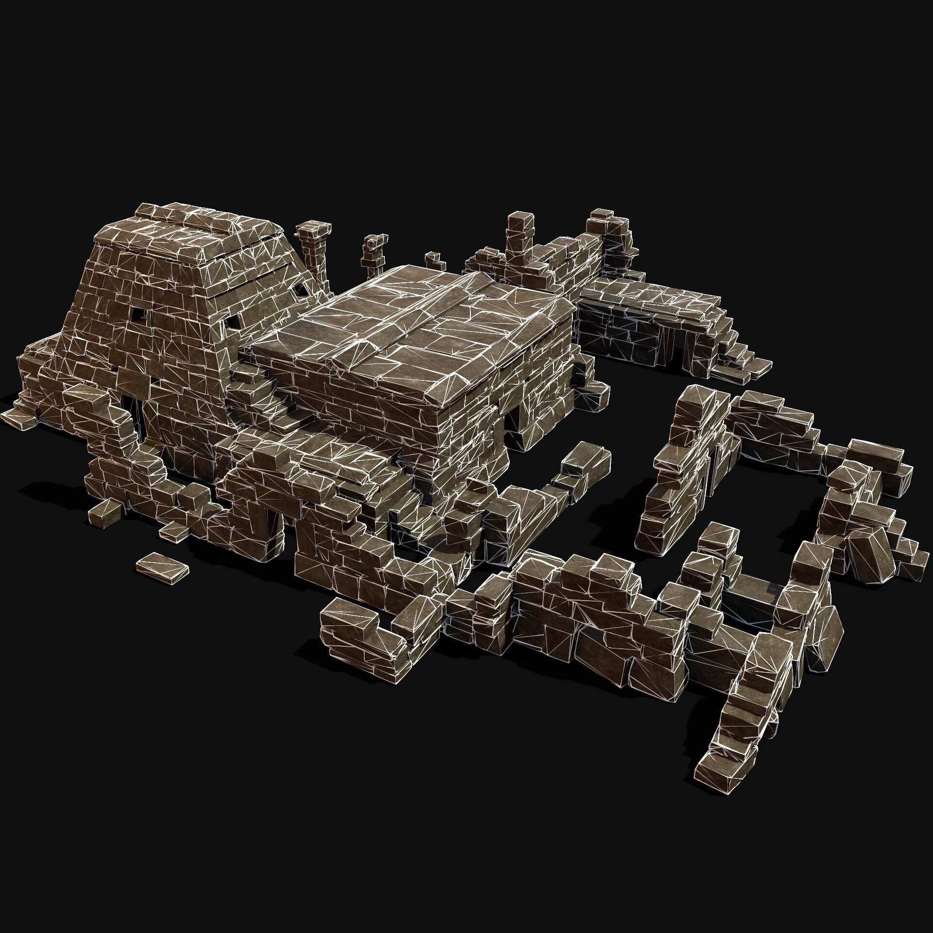 Arabic Desert Temple Ruins Building - 3D Model by Enterables