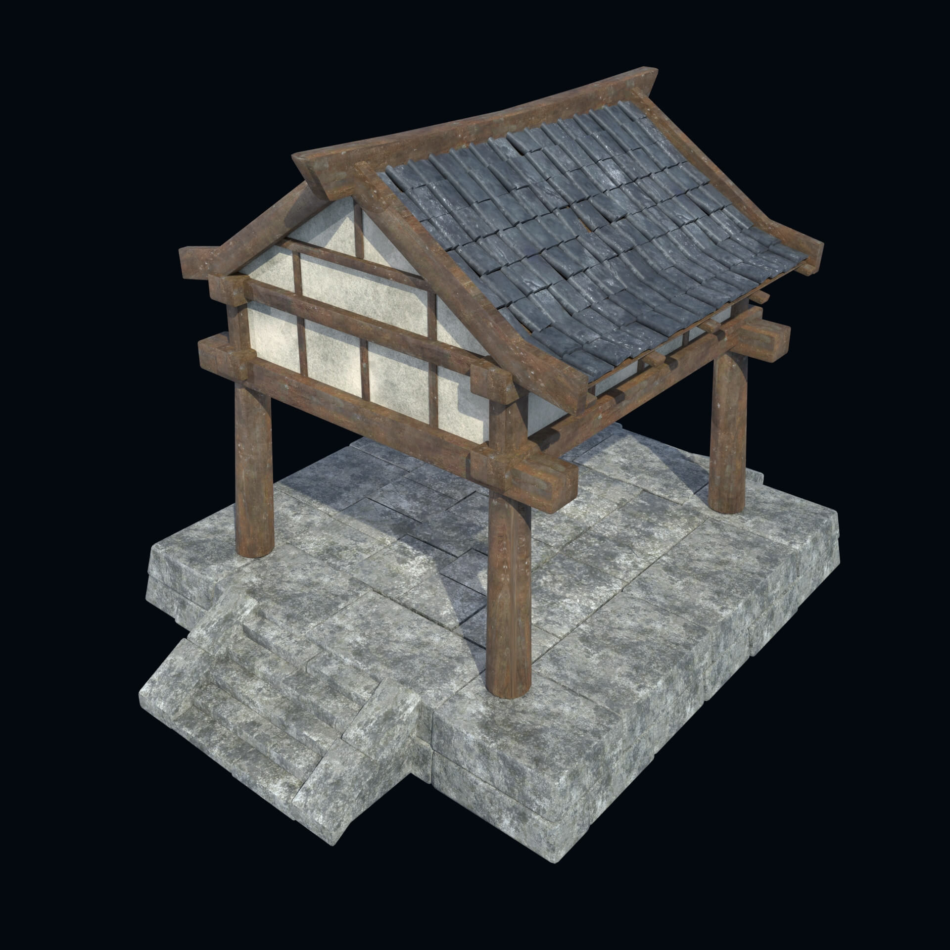 Asian Japan Constructions Structures Collection - 3D Model by Enterables
