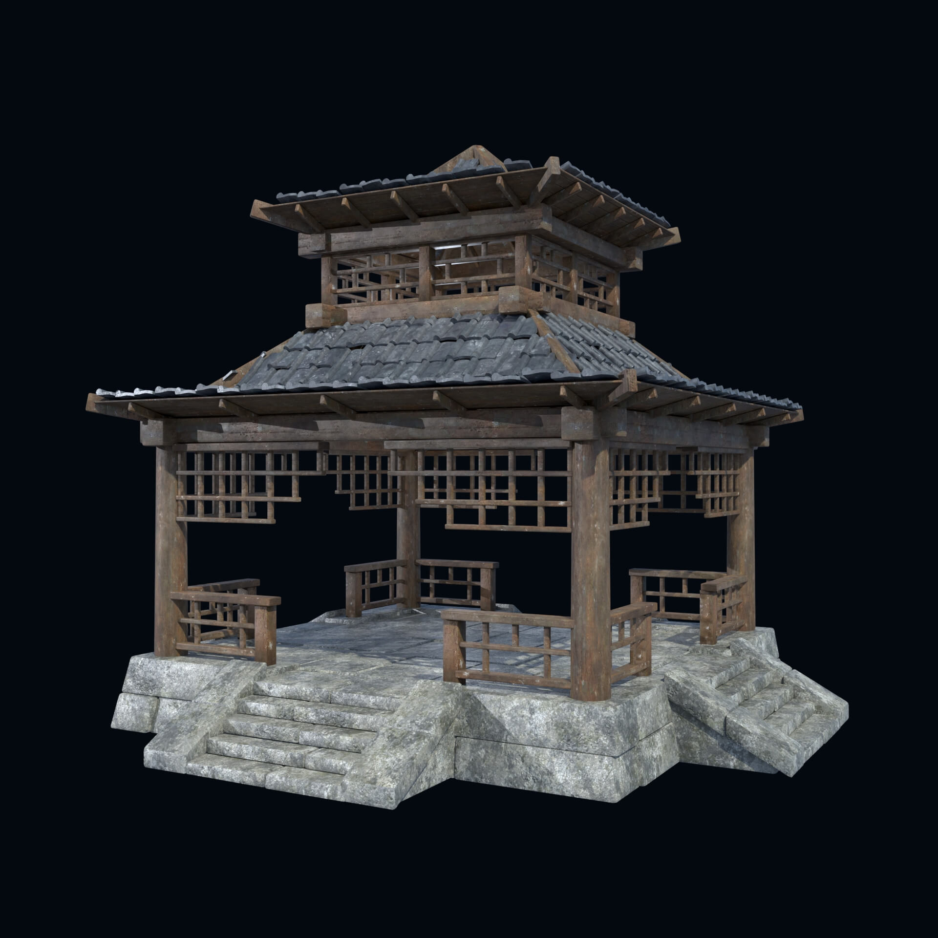 Asian Japan Constructions Structures Collection - 3D Model by Enterables