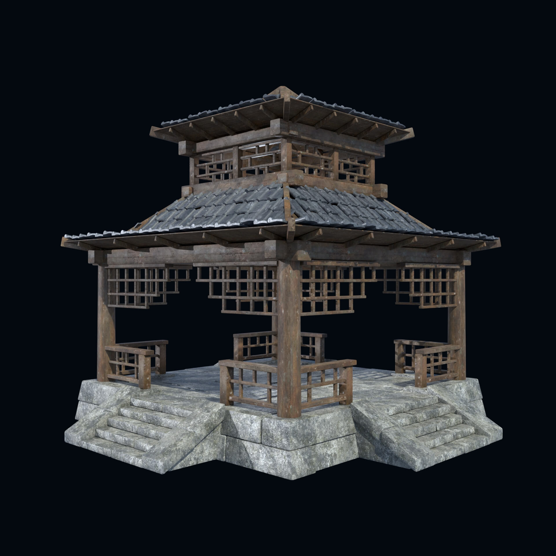 Asian Japan Constructions Structures Collection - 3D Model by Enterables