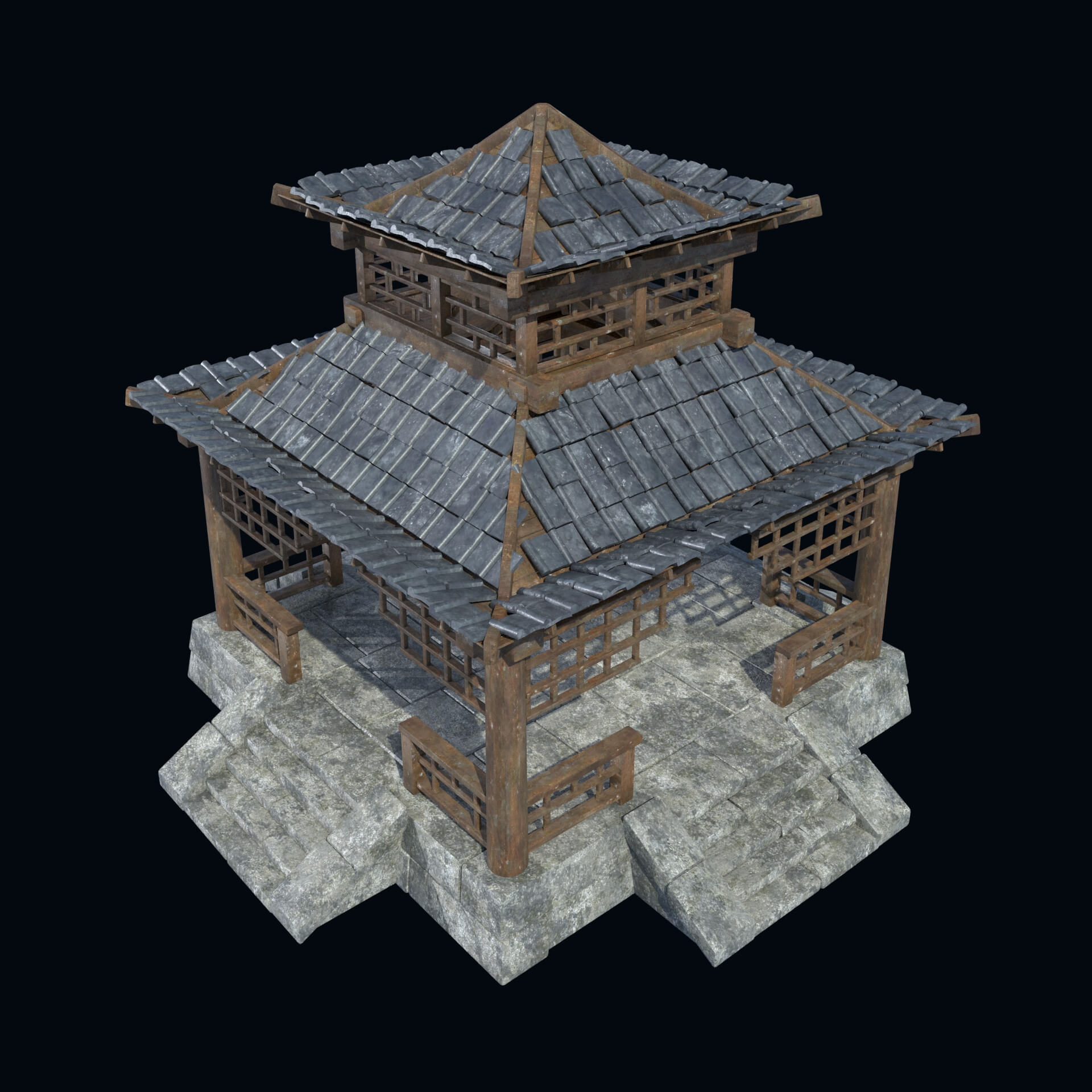 Asian Japan Constructions Structures Collection - 3D Model by Enterables