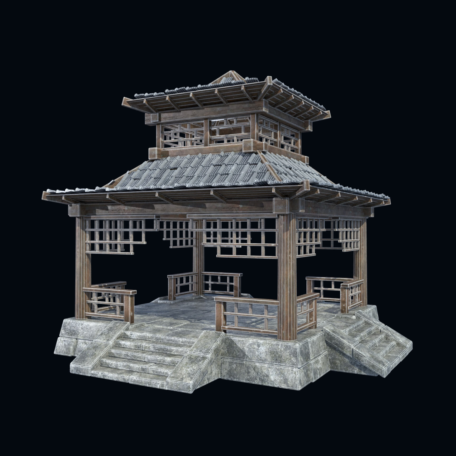 Asian Japan Constructions Structures Collection - 3D Model by Enterables