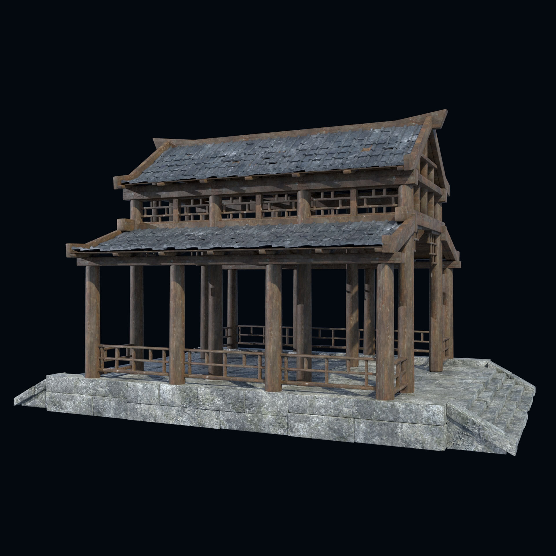 Asian Japan Constructions Structures Collection - 3D Model by Enterables