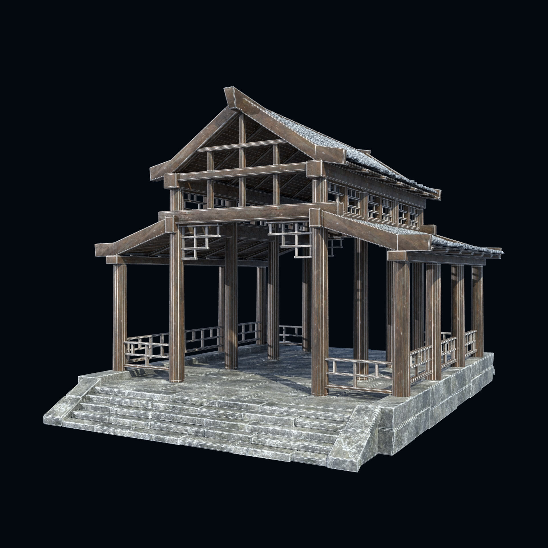 Asian Japan Constructions Structures Collection - 3D Model by Enterables