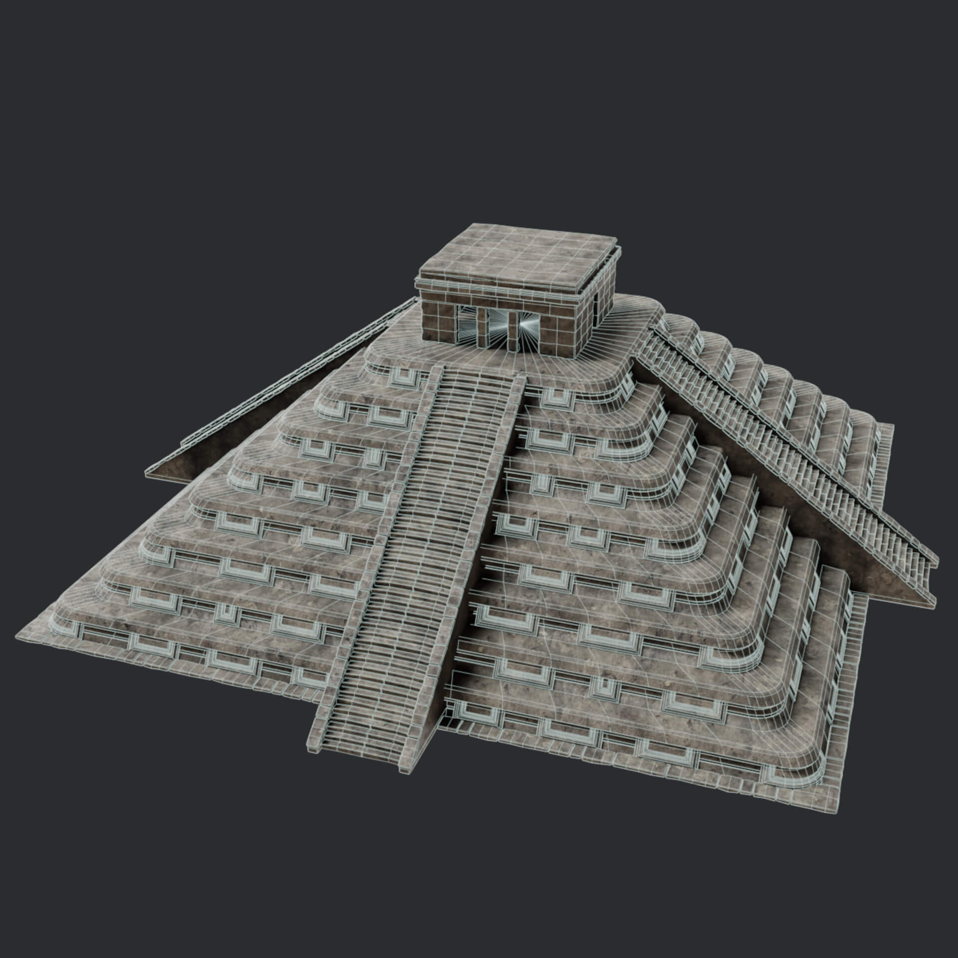 Aztec Maya Inca Pyramid Temple Collection - 3D Model by Enterables