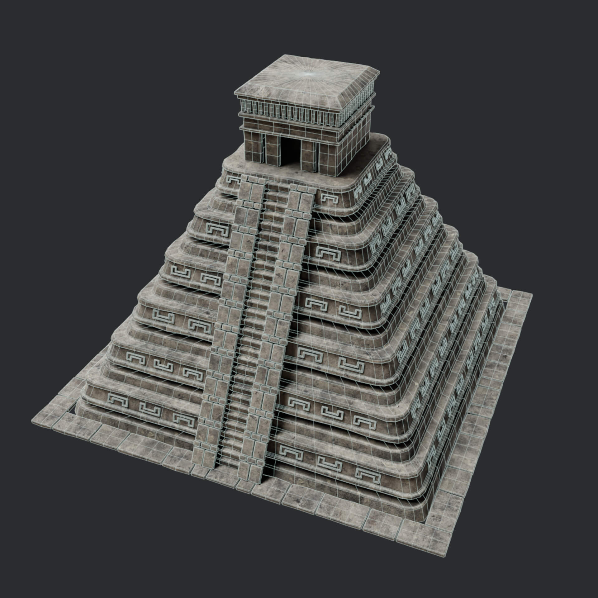 Aztec Maya Inca Pyramid Temple Collection - 3D Model by Enterables