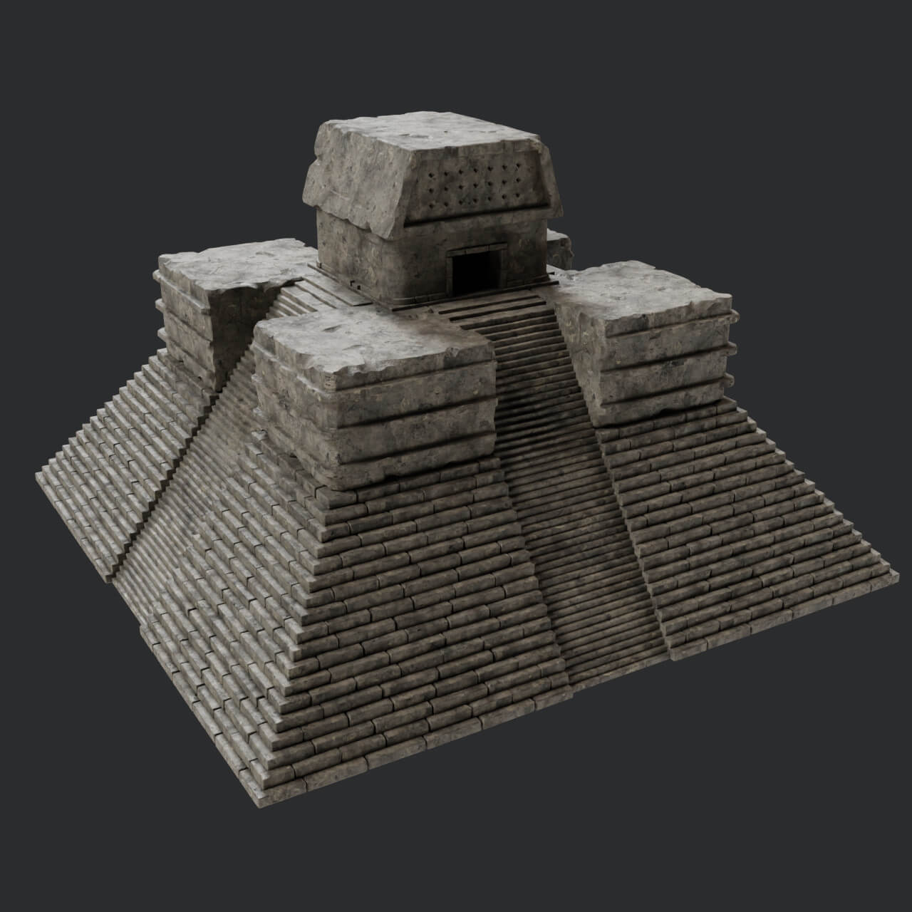 Aztec Maya Inca Pyramid Temple Collection - 3D Model by Enterables
