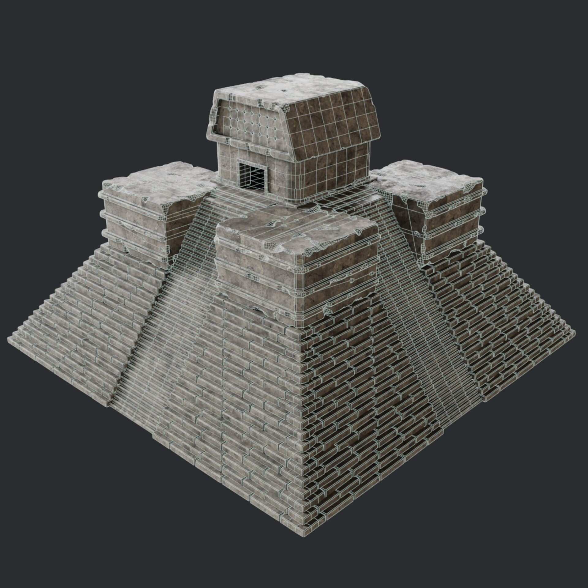 Aztec Maya Inca Pyramid Temple Collection - 3D Model by Enterables