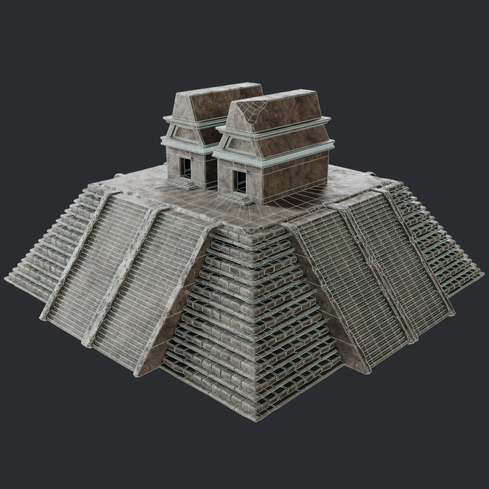 Aztec Maya Inca Pyramid Temple Collection - 3D Model by Enterables