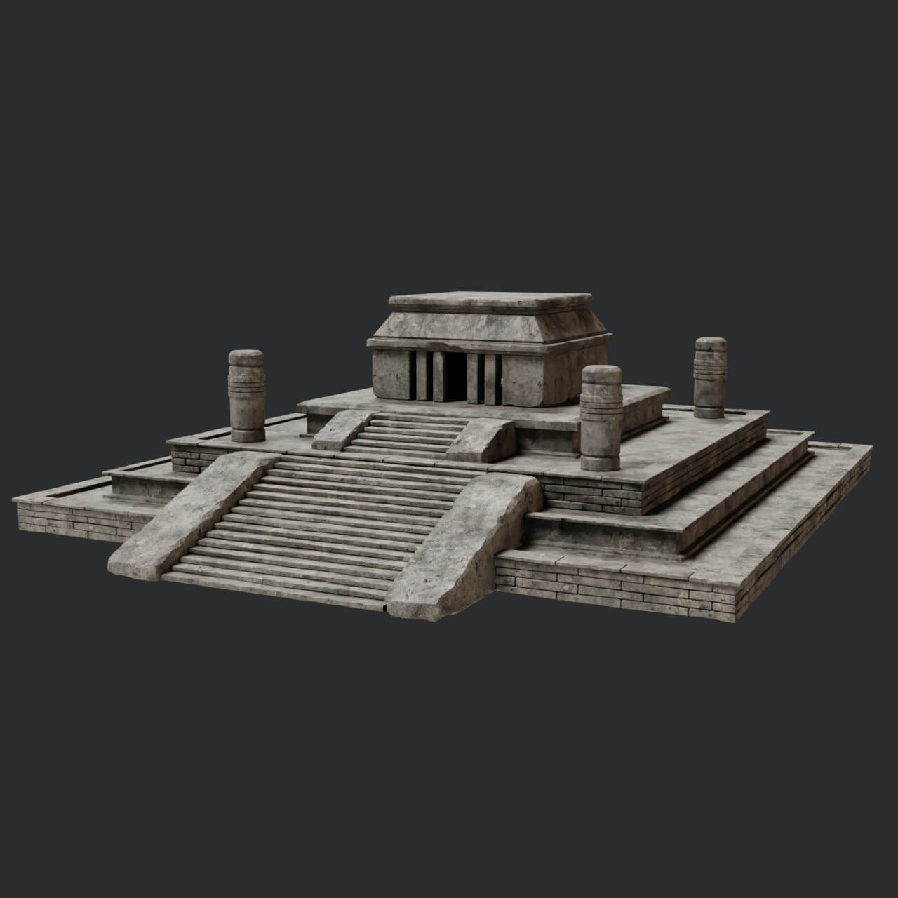 Aztec Maya Inca Pyramid Temple Collection - 3D Model by Enterables