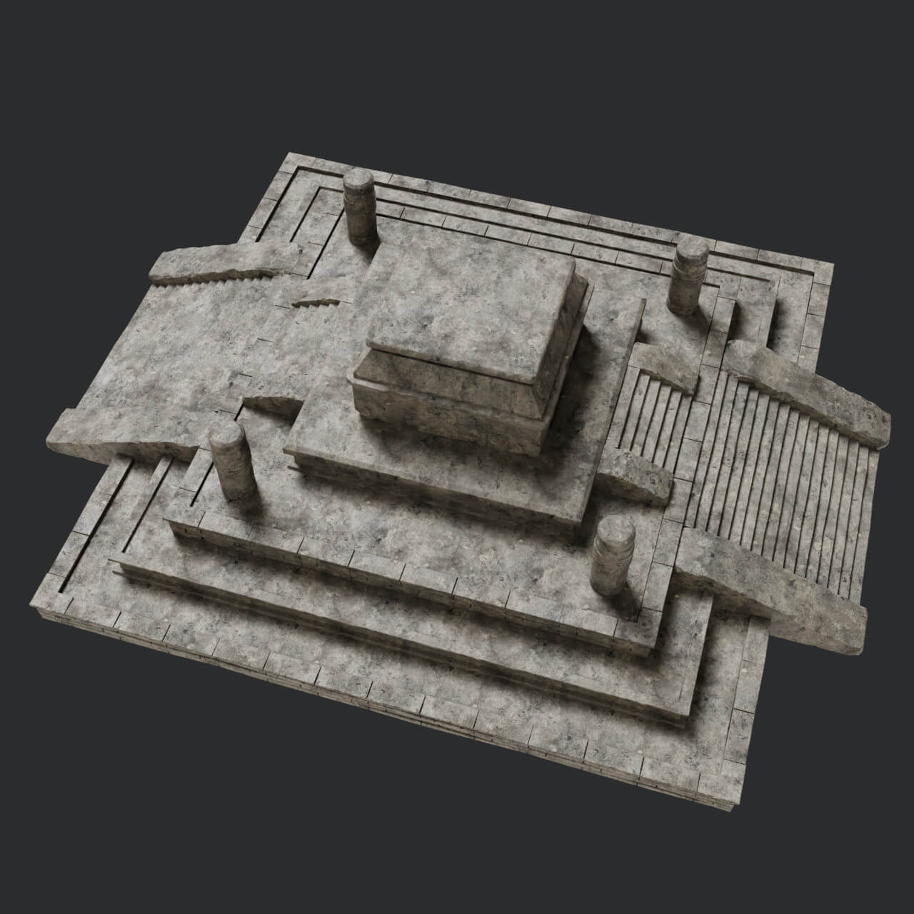 Aztec Maya Inca Pyramid Temple Collection - 3D Model by Enterables