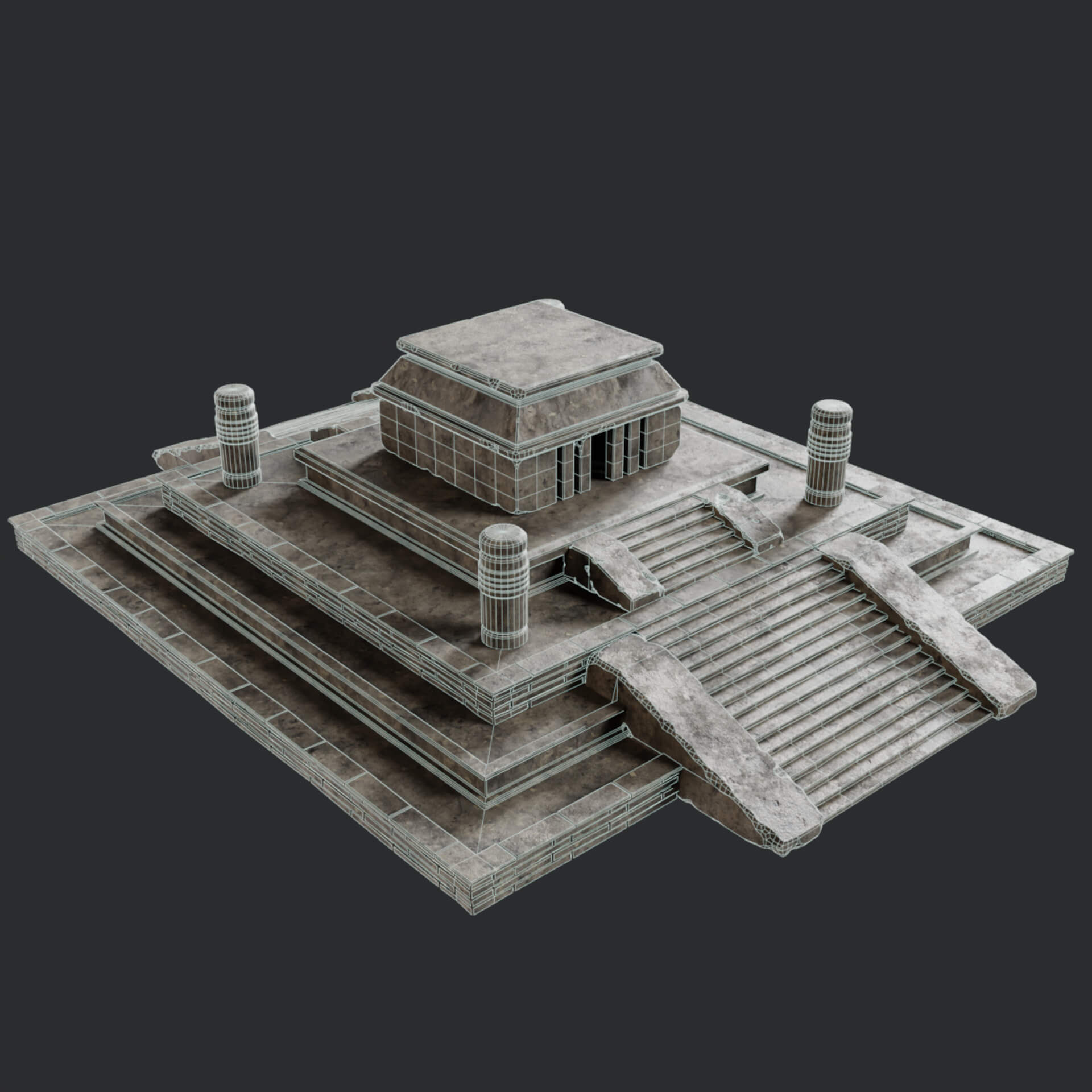 Aztec Maya Inca Pyramid Temple Collection - 3D Model by Enterables