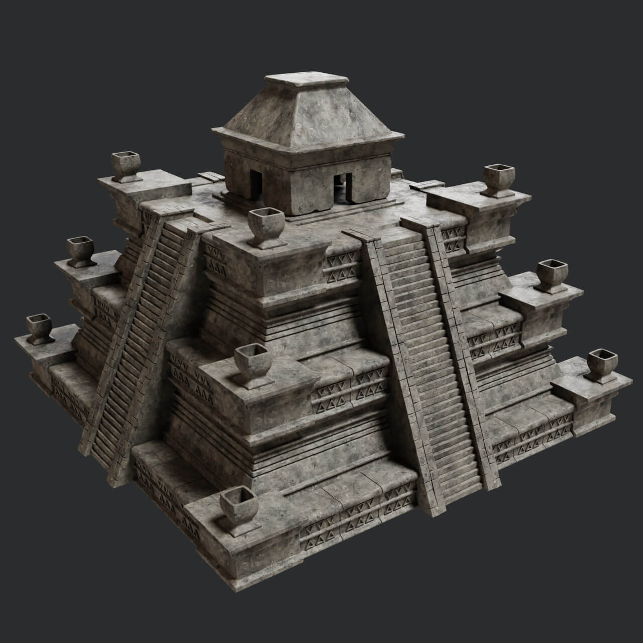 Aztec Maya Inca Pyramid Temple Collection - 3D Model by Enterables