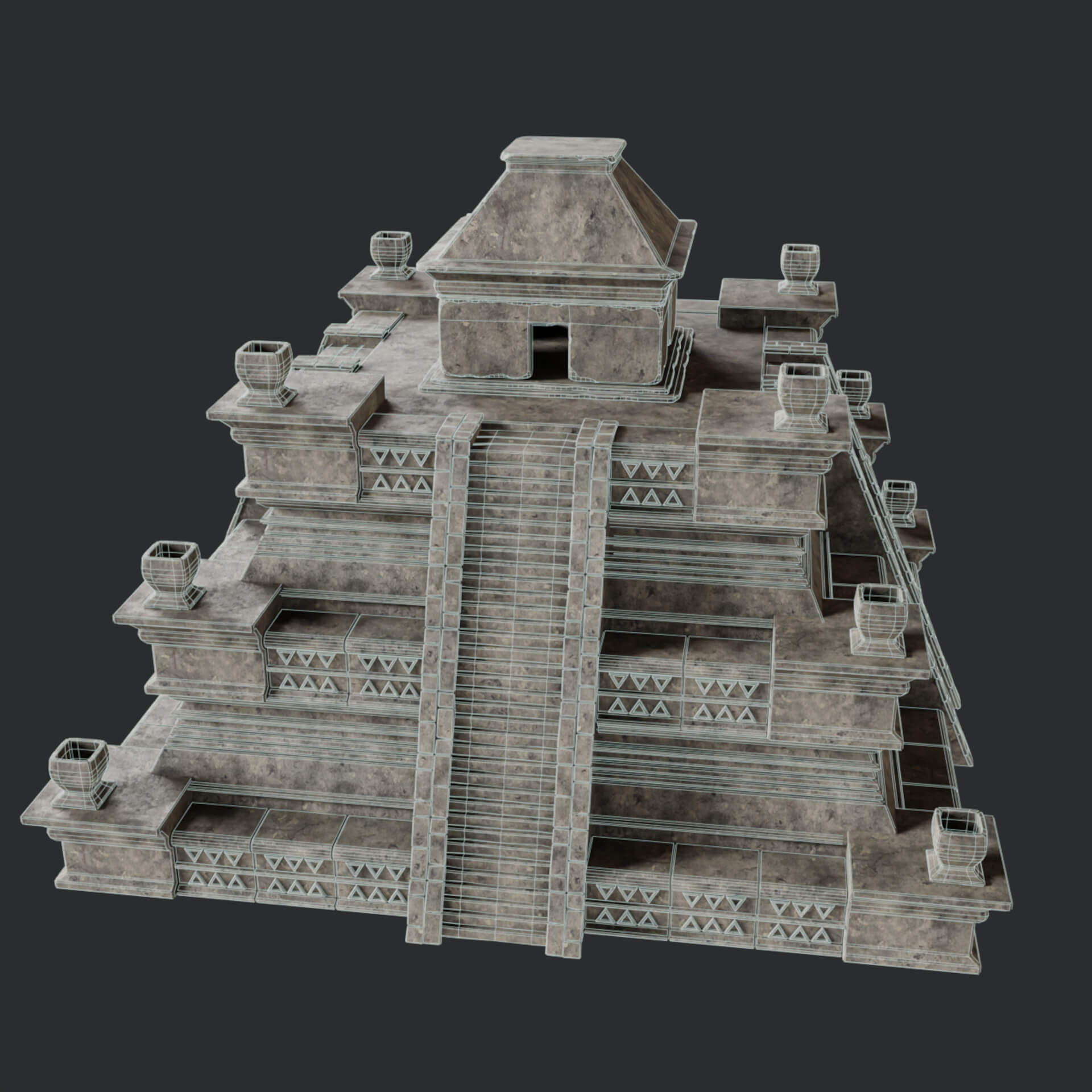 Aztec Maya Inca Pyramid Temple Collection - 3D Model by Enterables