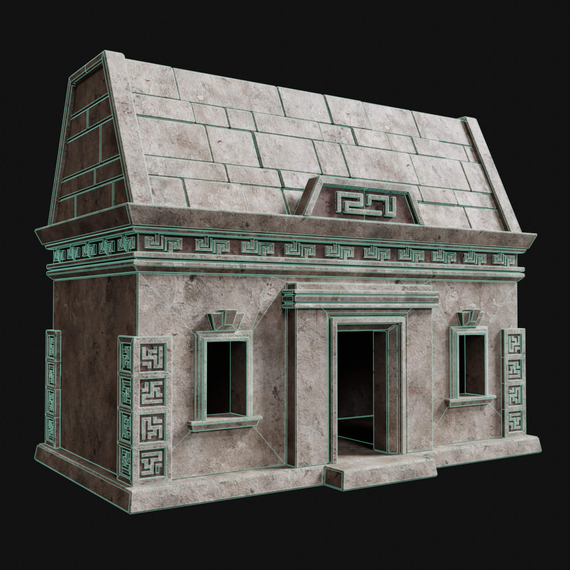Aztec Maya Inka Mesoamerica Stone House Collection - 3D Model by Enterables
