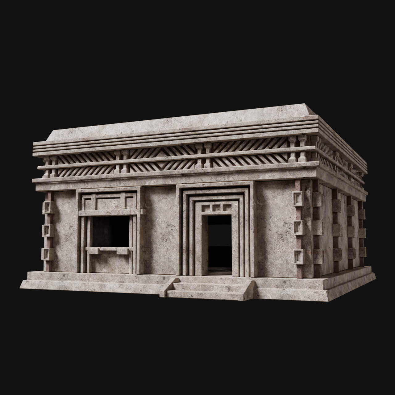 Aztec Maya Inka Mesoamerica Stone House Collection - 3D Model by Enterables