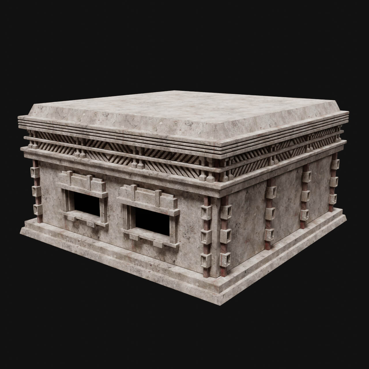 Aztec Maya Inka Mesoamerica Stone House Collection - 3D Model by Enterables