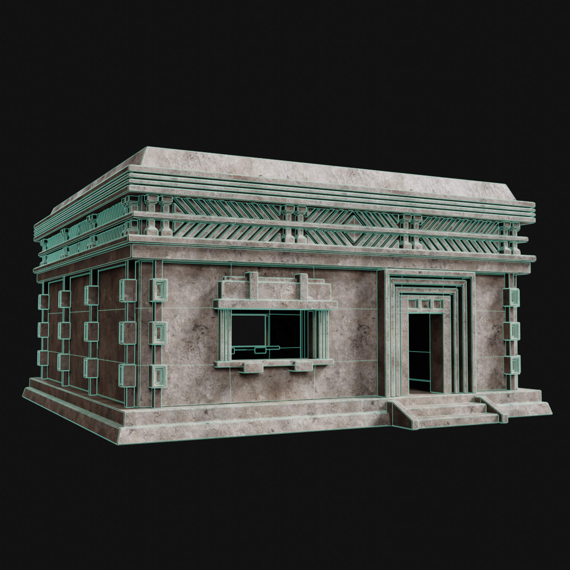Aztec Maya Inka Mesoamerica Stone House Collection - 3D Model by Enterables