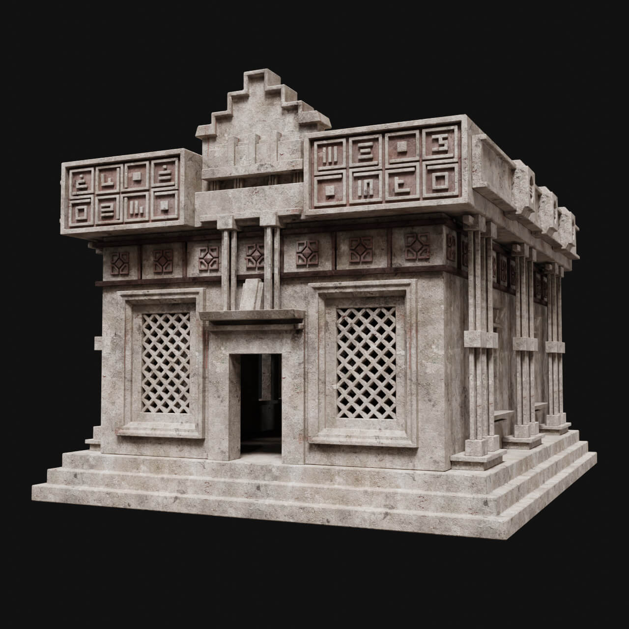 Aztec Maya Inka Mesoamerica Stone House Collection - 3D Model by Enterables