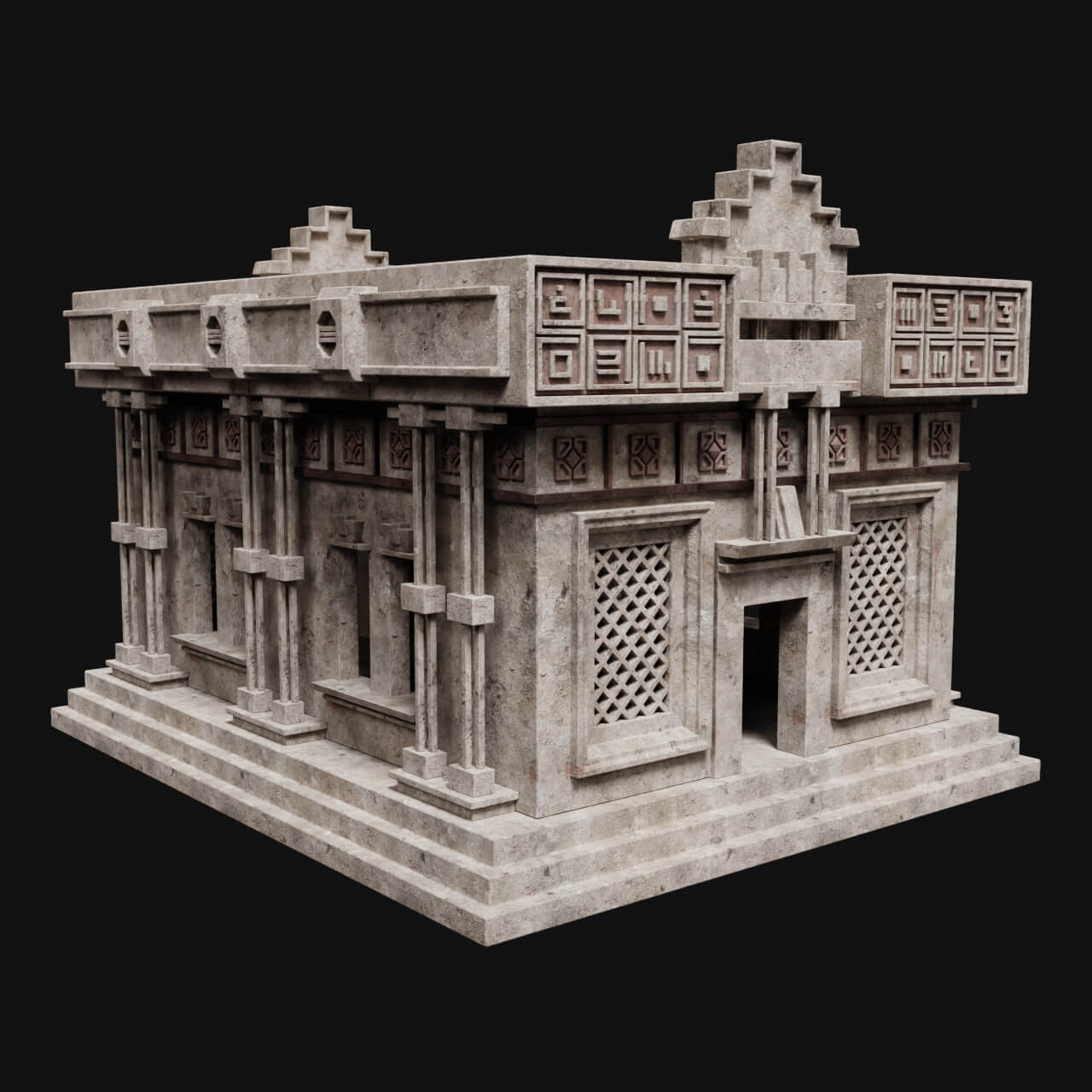 Aztec Maya Inka Mesoamerica Stone House Collection - 3D Model by Enterables