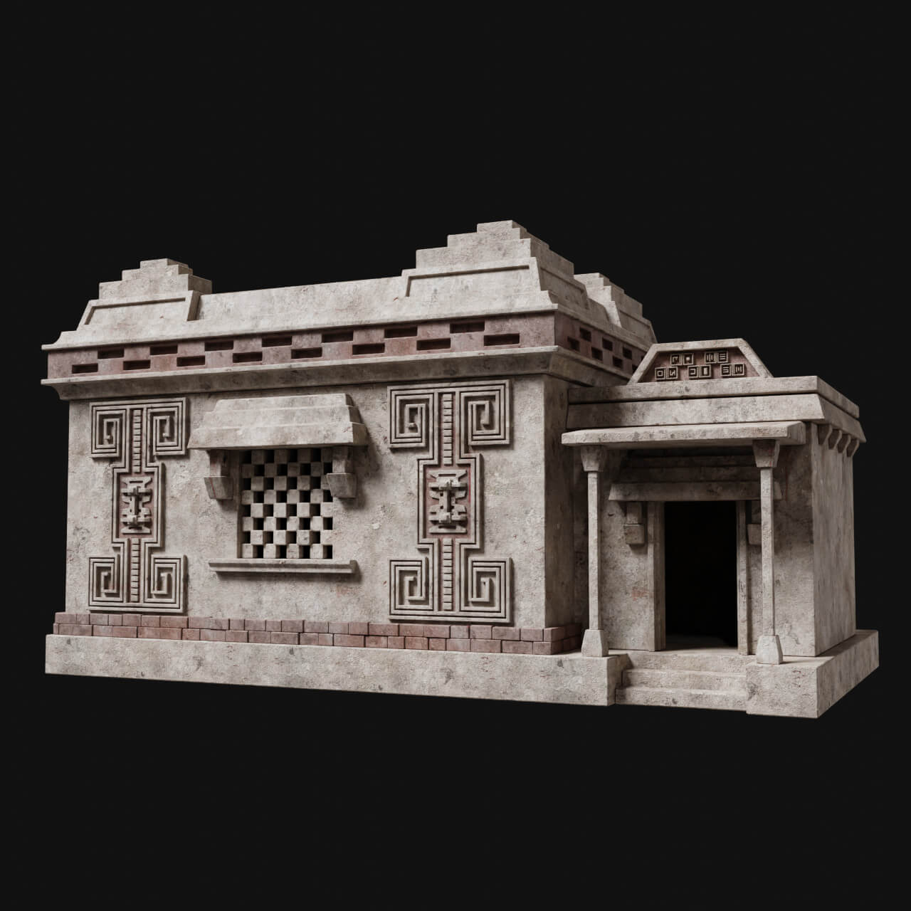 Aztec Maya Inka Mesoamerica Stone House Collection - 3D Model by Enterables