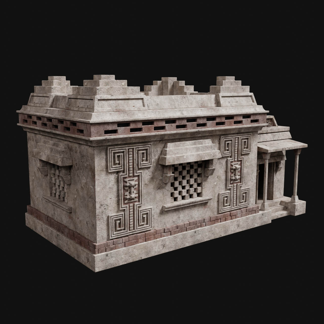 Aztec Maya Inka Mesoamerica Stone House Collection - 3D Model by Enterables