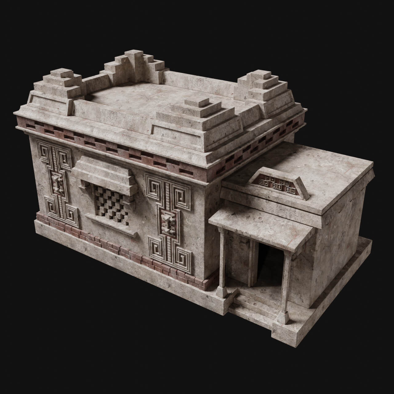 Aztec Maya Inka Mesoamerica Stone House Collection - 3D Model by Enterables