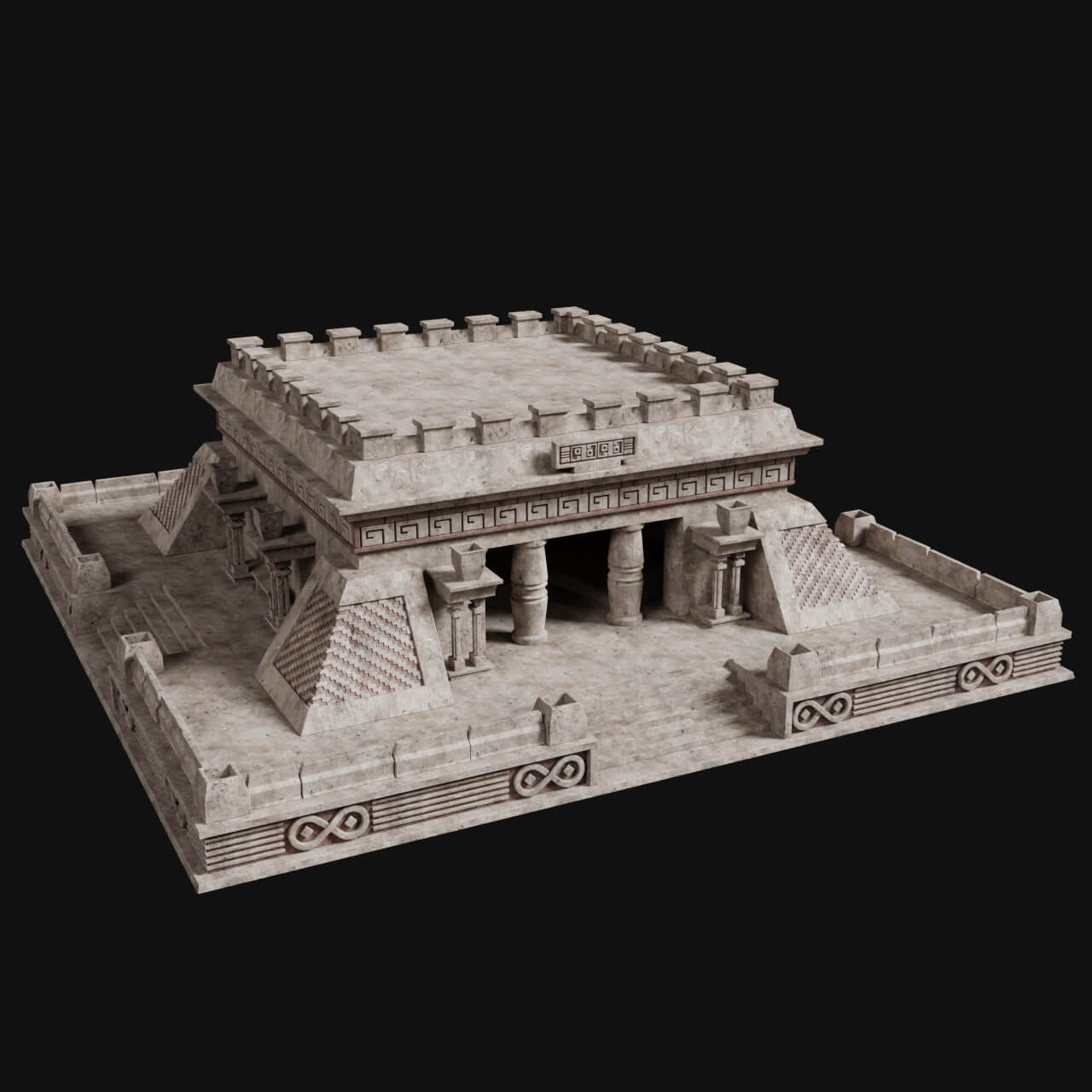 Aztec Maya Inka Mesoamerica Stone House Collection - 3D Model by Enterables