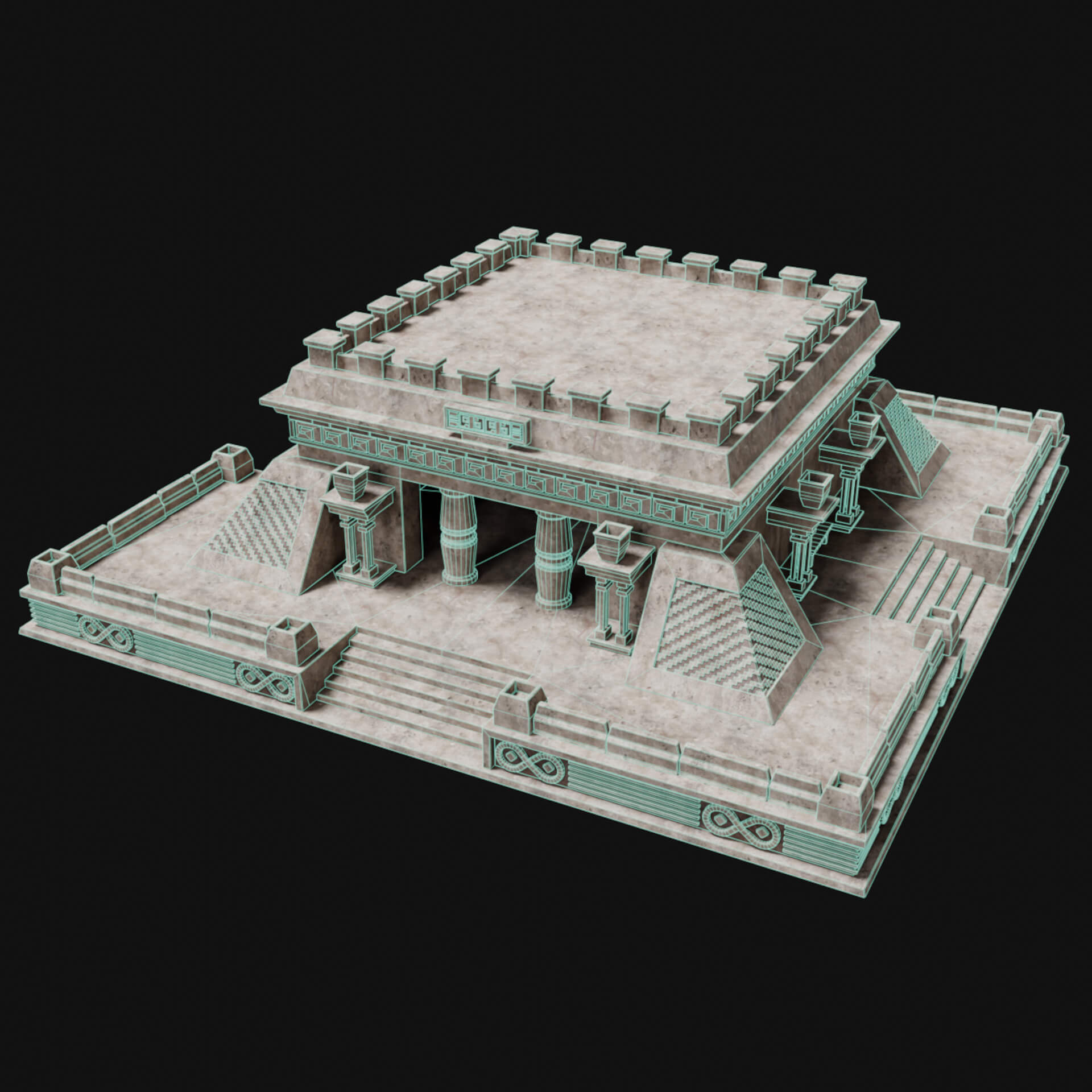 Aztec Maya Inka Mesoamerica Stone House Collection - 3D Model by Enterables