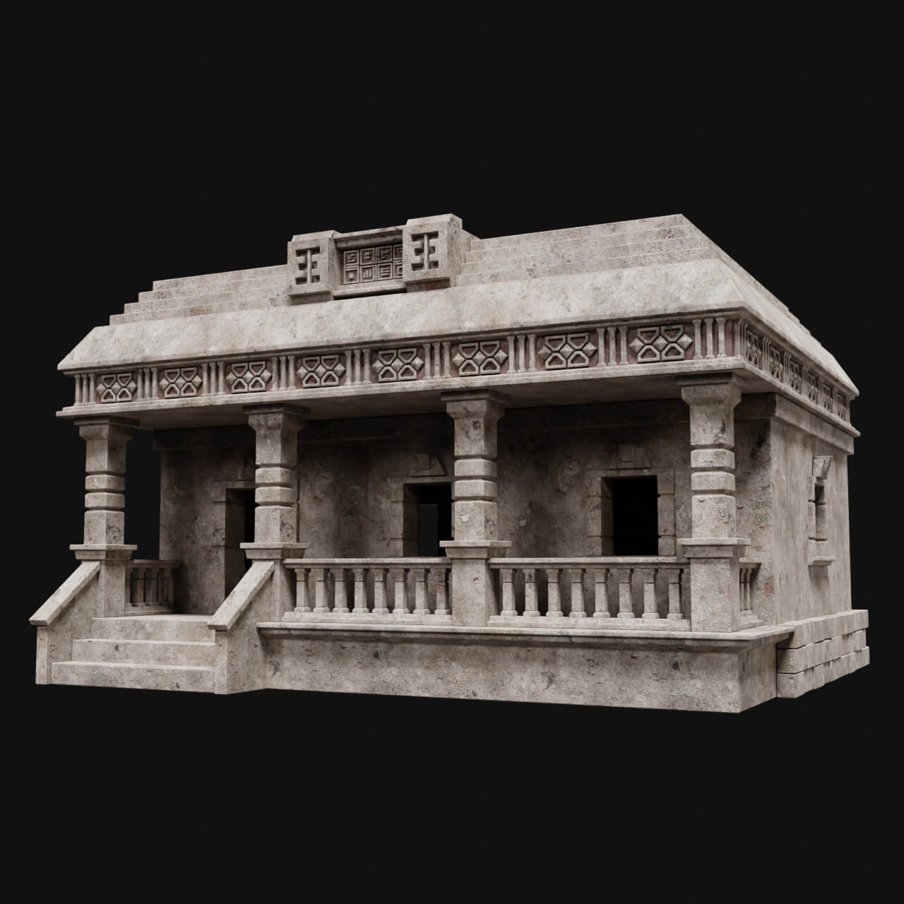 Aztec Maya Inka Mesoamerica Stone House Collection - 3D Model by Enterables