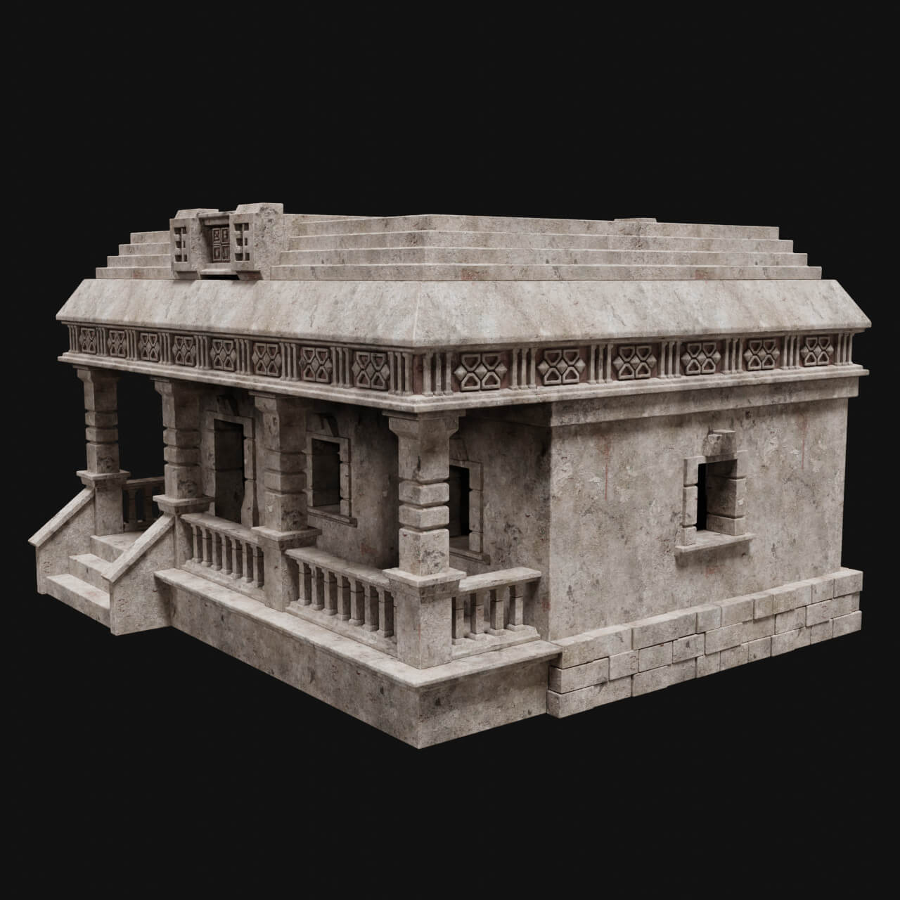 Aztec Maya Inka Mesoamerica Stone House Collection - 3D Model by Enterables