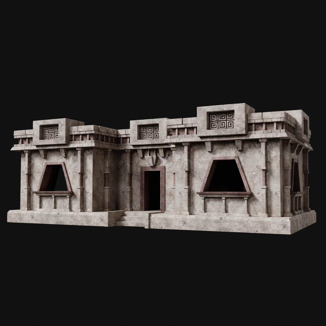 Aztec Maya Inka Mesoamerica Stone House Collection - 3D Model by Enterables