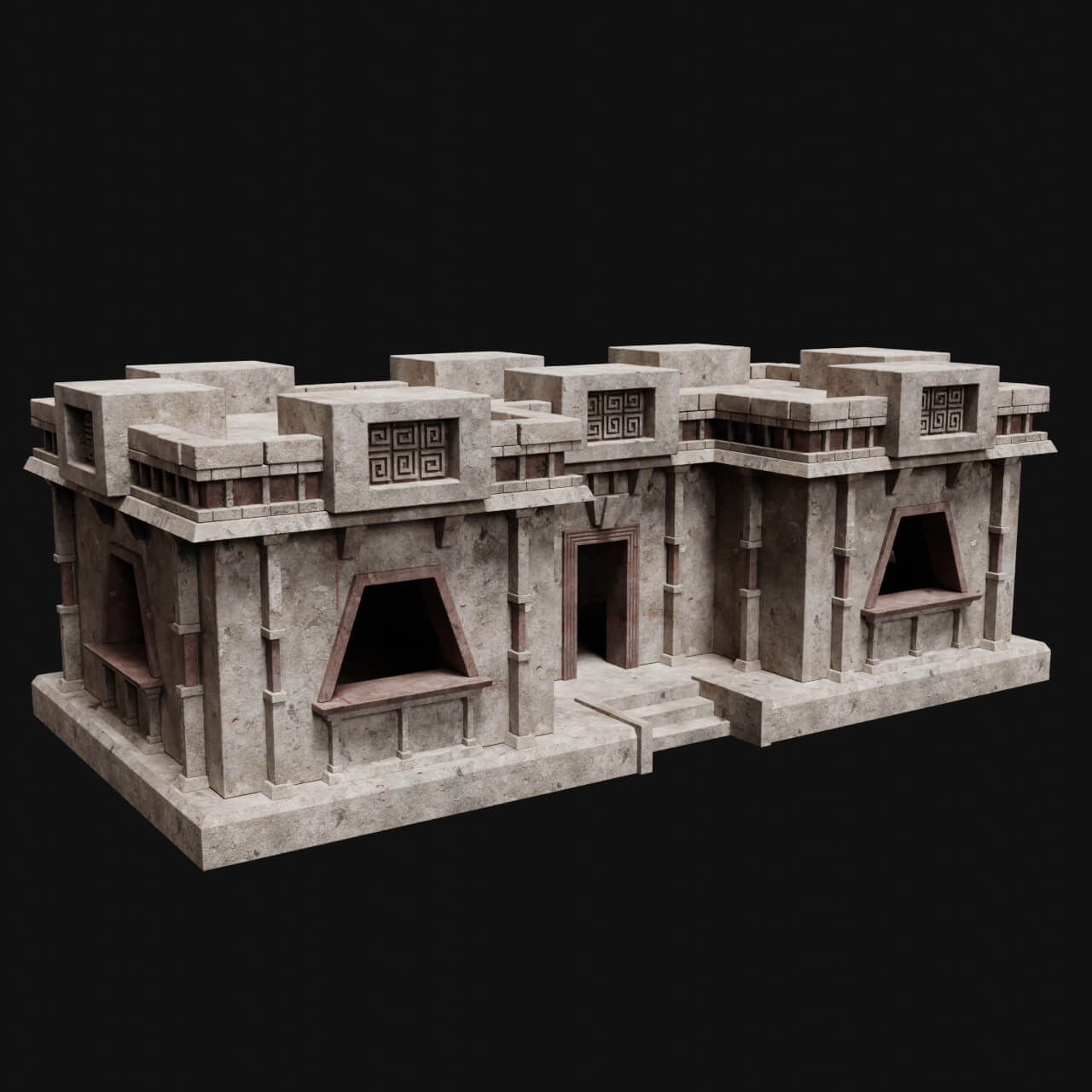 Aztec Maya Inka Mesoamerica Stone House Collection - 3D Model by Enterables