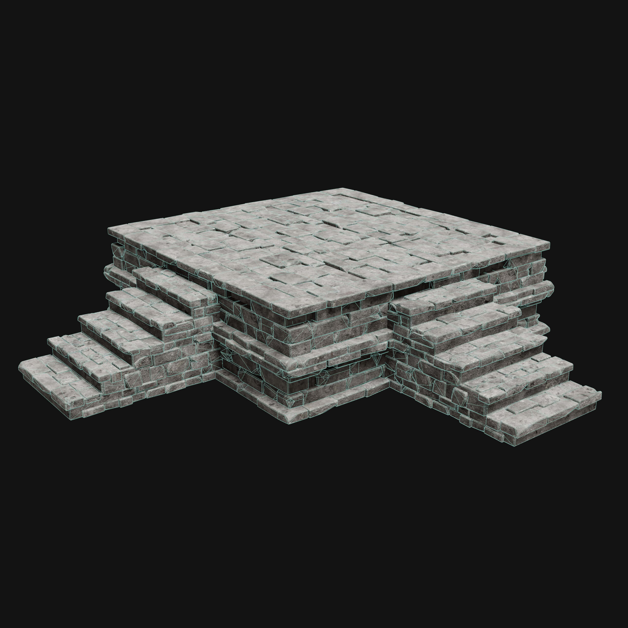 Aztec Maya Inka Mesoamerica Stone Platform Collection - 3D Model by ...