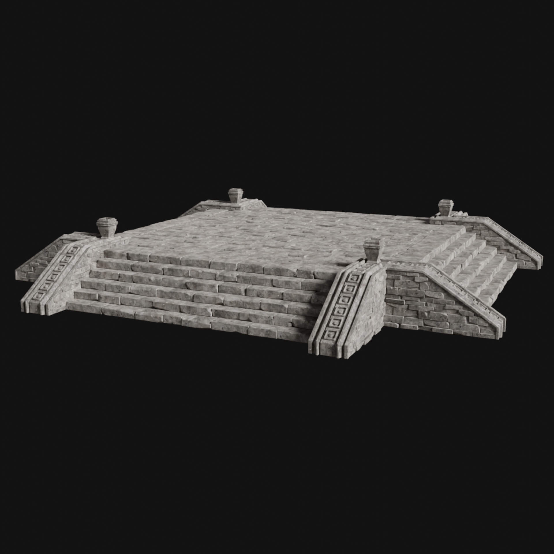 Aztec Maya Inka Mesoamerica Stone Platform Collection - 3D Model by ...