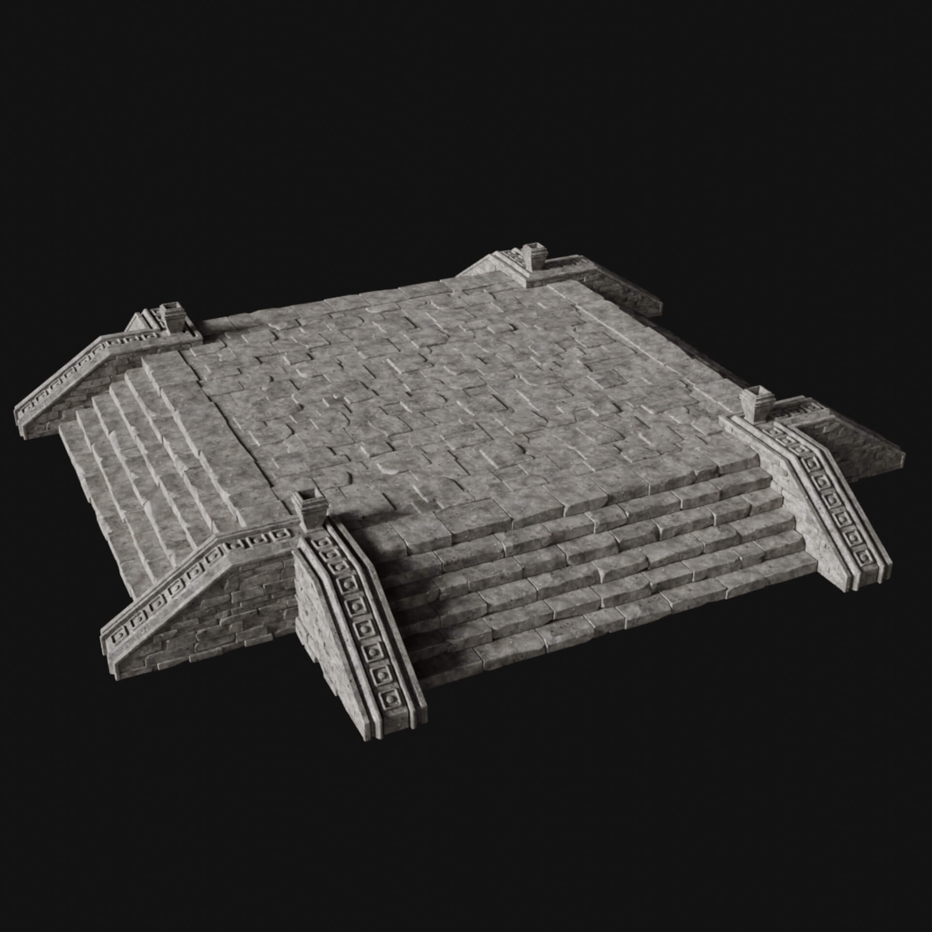 Aztec Maya Inka Mesoamerica Stone Platform Collection - 3D Model by ...