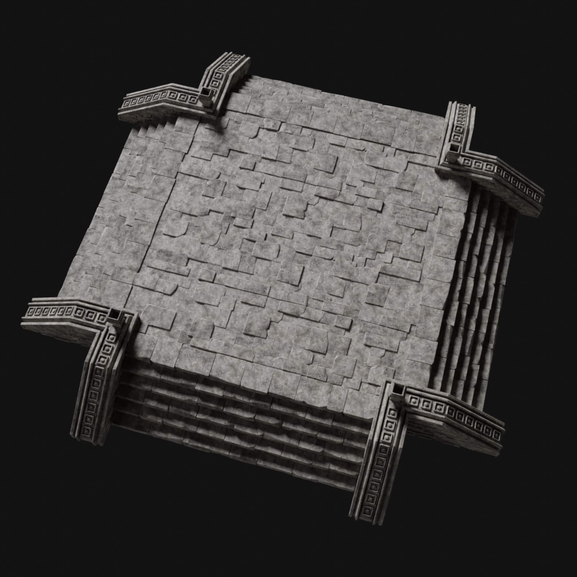 Aztec Maya Inka Mesoamerica Stone Platform Collection - 3D Model by ...