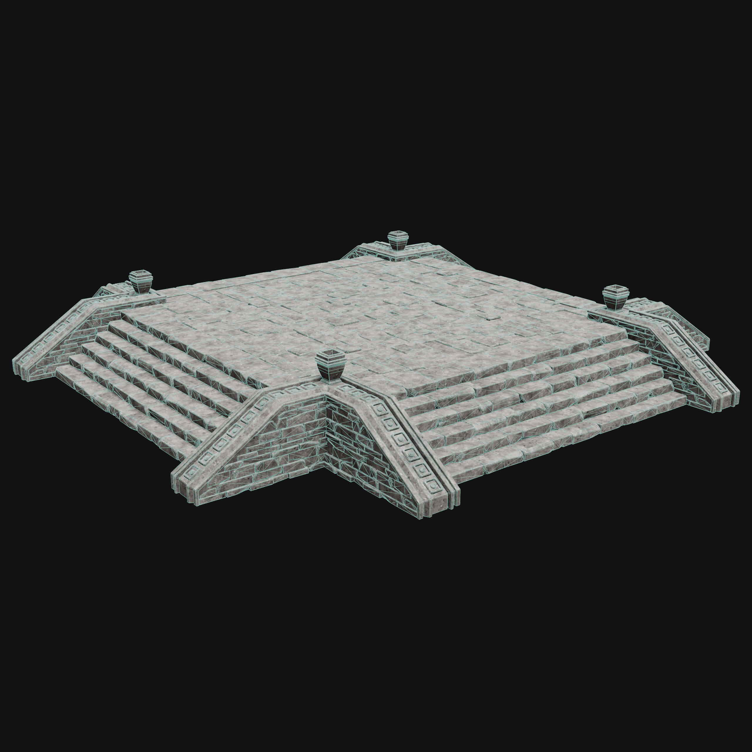Aztec Maya Inka Mesoamerica Stone Platform Collection - 3D Model by ...