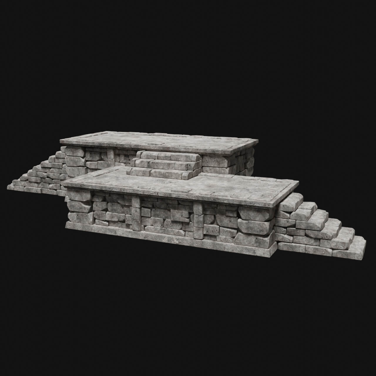 Aztec Maya Inka Mesoamerica Stone Platform Collection - 3D Model by ...