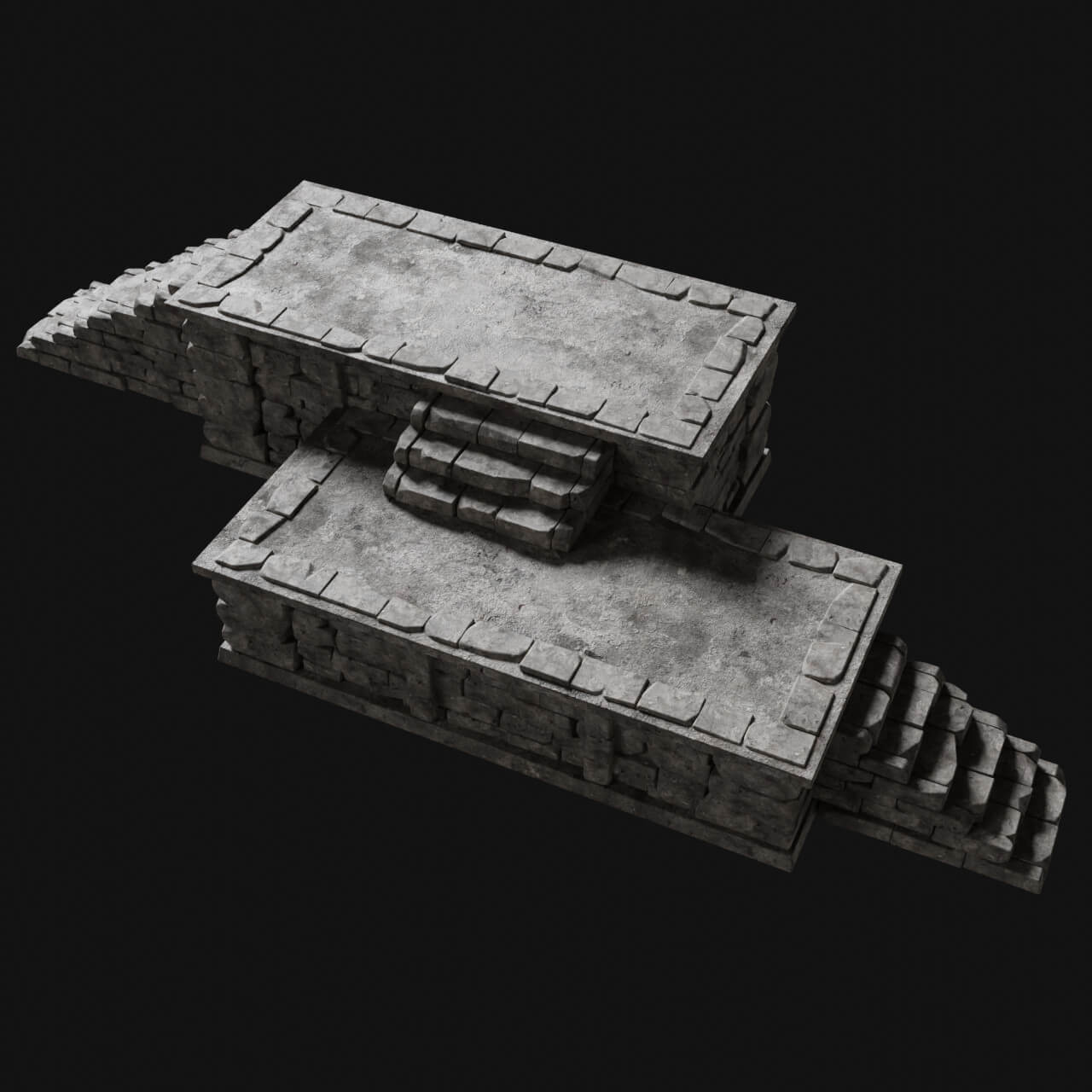 Aztec Maya Inka Mesoamerica Stone Platform Collection - 3D Model by ...