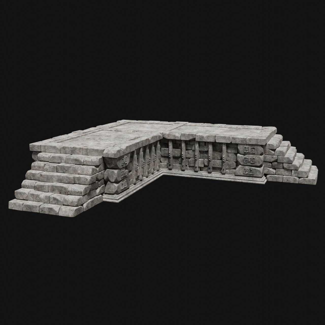 Aztec Maya Inka Mesoamerica Stone Platform Collection - 3D Model by ...