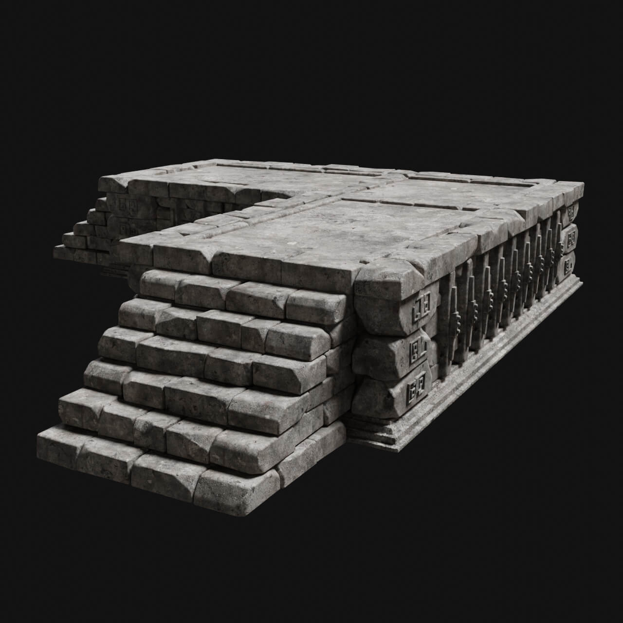 Aztec Maya Inka Mesoamerica Stone Platform Collection - 3D Model by ...