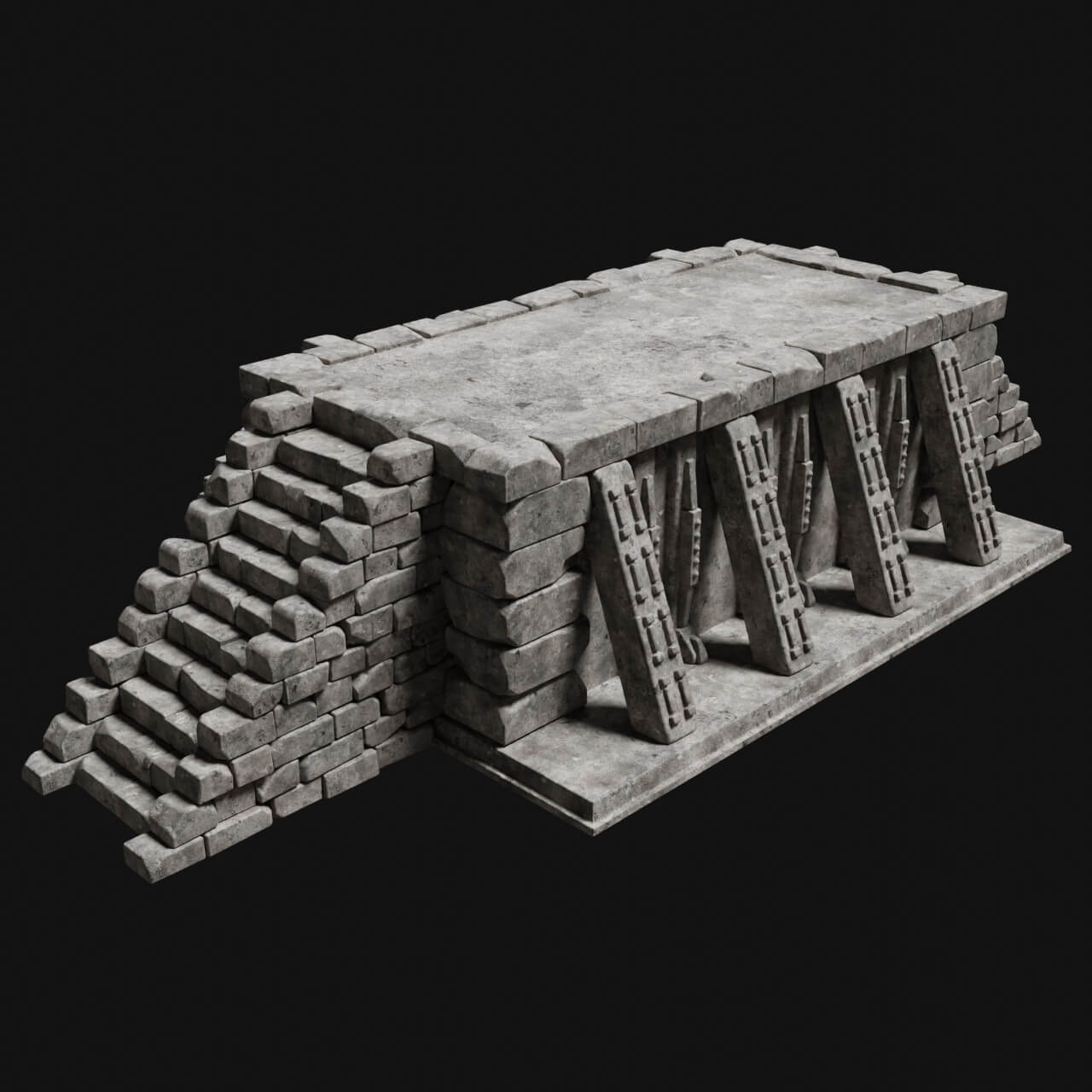 Aztec Maya Inka Mesoamerica Stone Platform Collection - 3D Model by ...