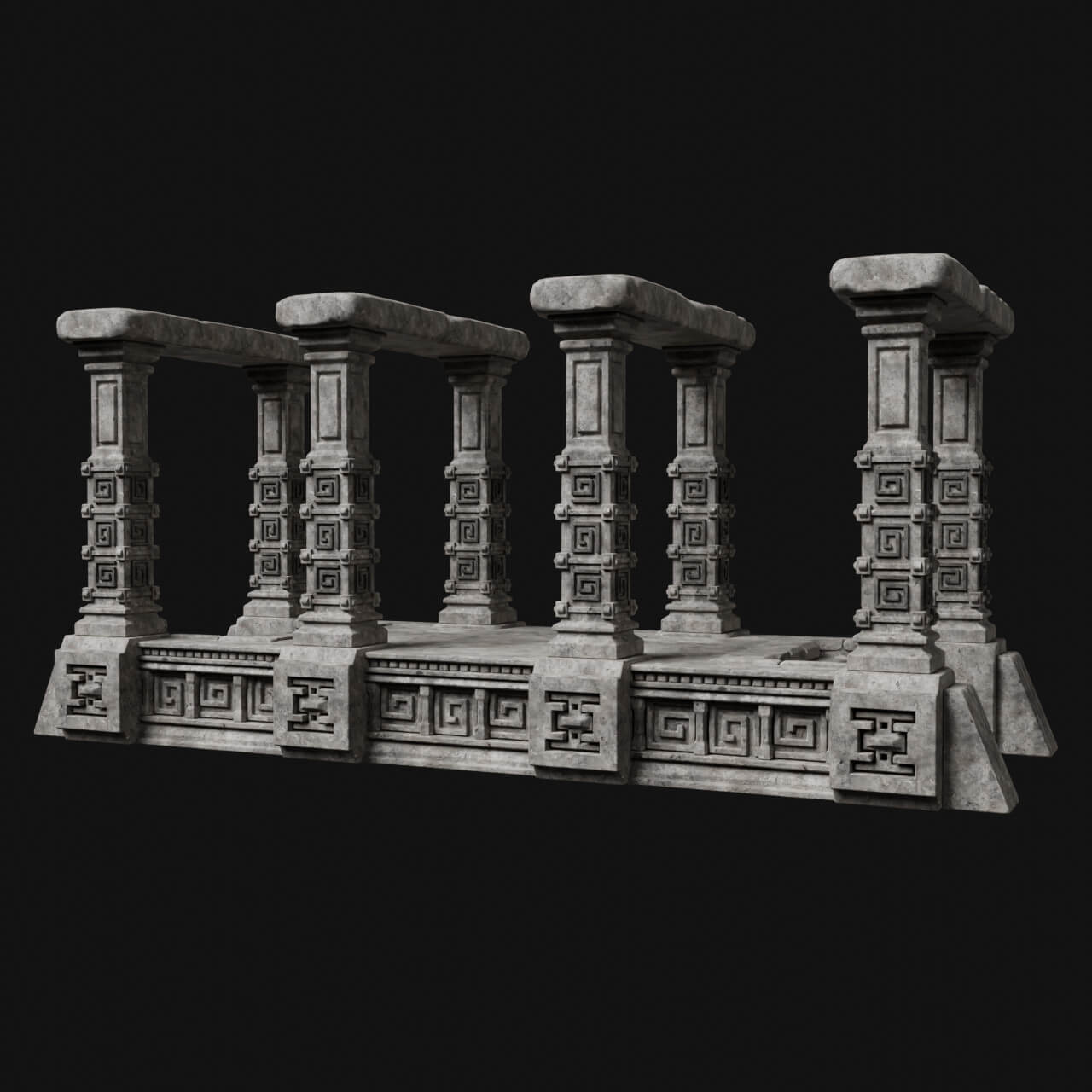 Aztec Maya Inka Mesoamerica Stone Platform Collection - 3D Model by ...